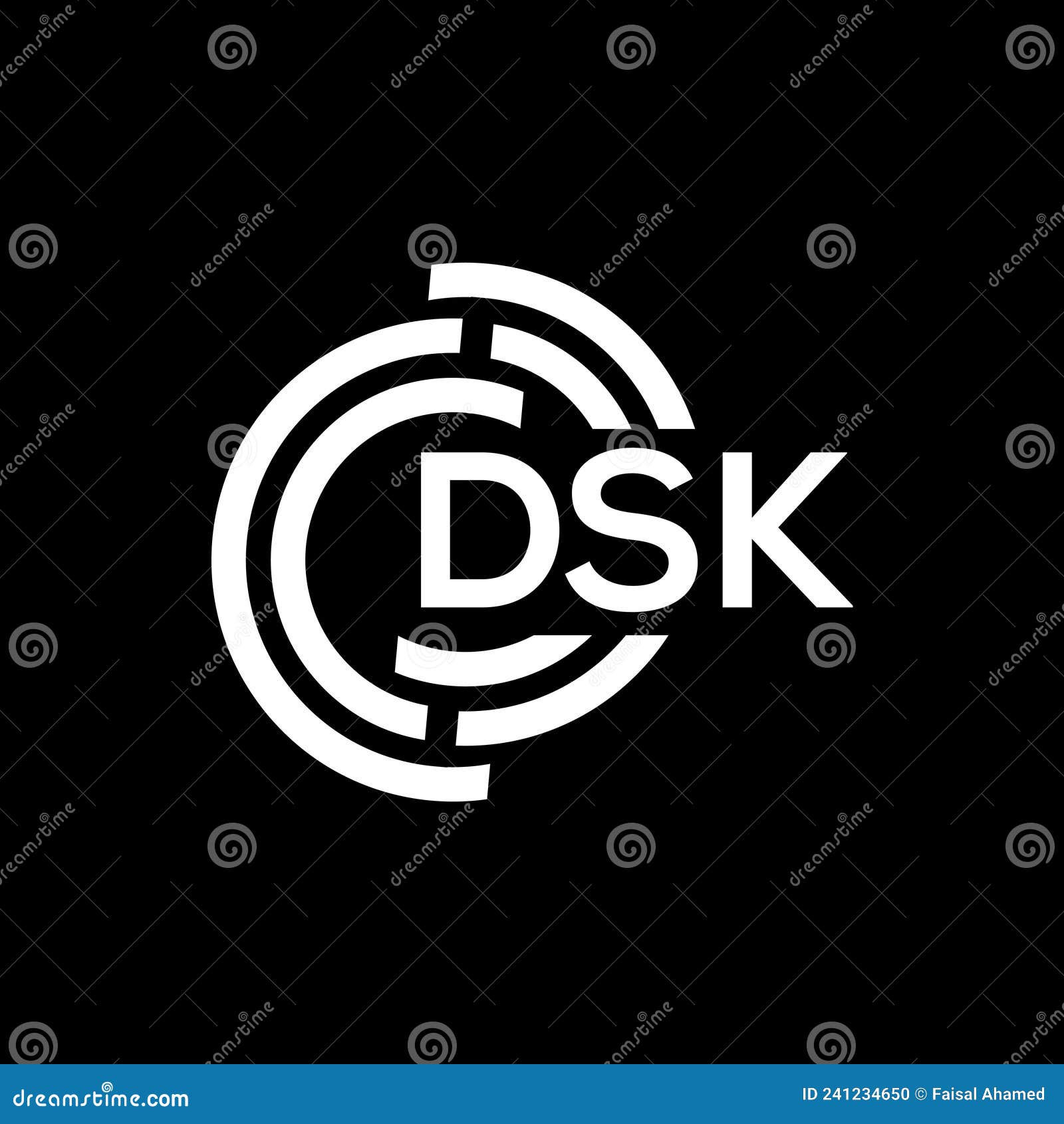 DSK Letter Logo Design on Black Background. DSK Creative Initials ...
