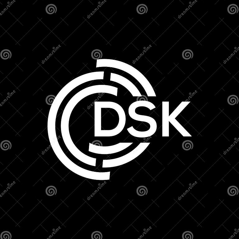 DSK Letter Logo Design on Black Background. DSK Creative Initials ...