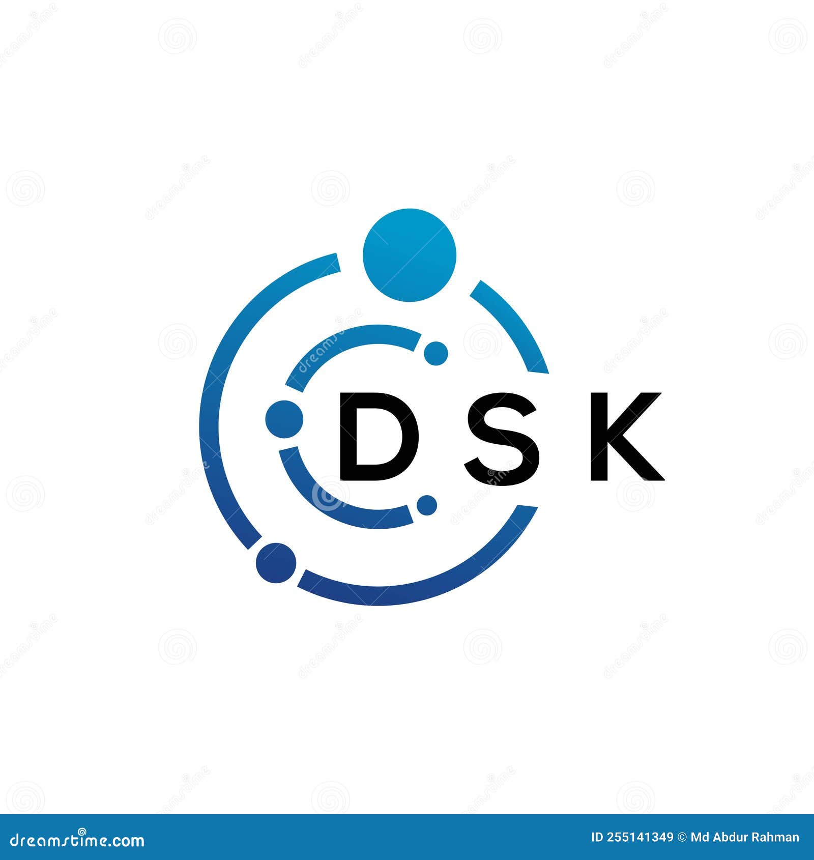 DSK Letter Logo Design On White Background. DSK Creative Initials ...