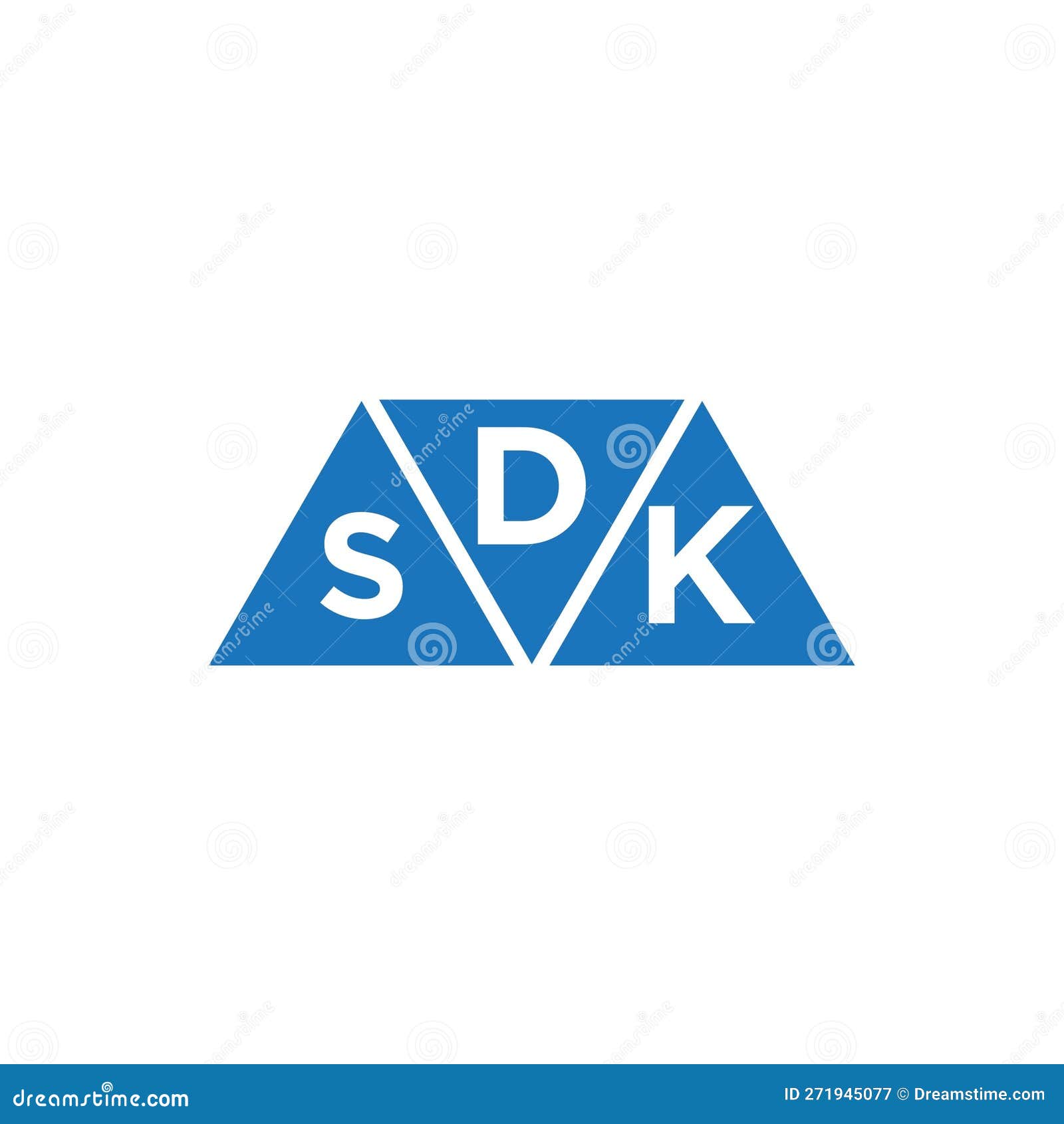 DSK 3 Triangle Shape Logo Design On White Background. DSK Creative ...
