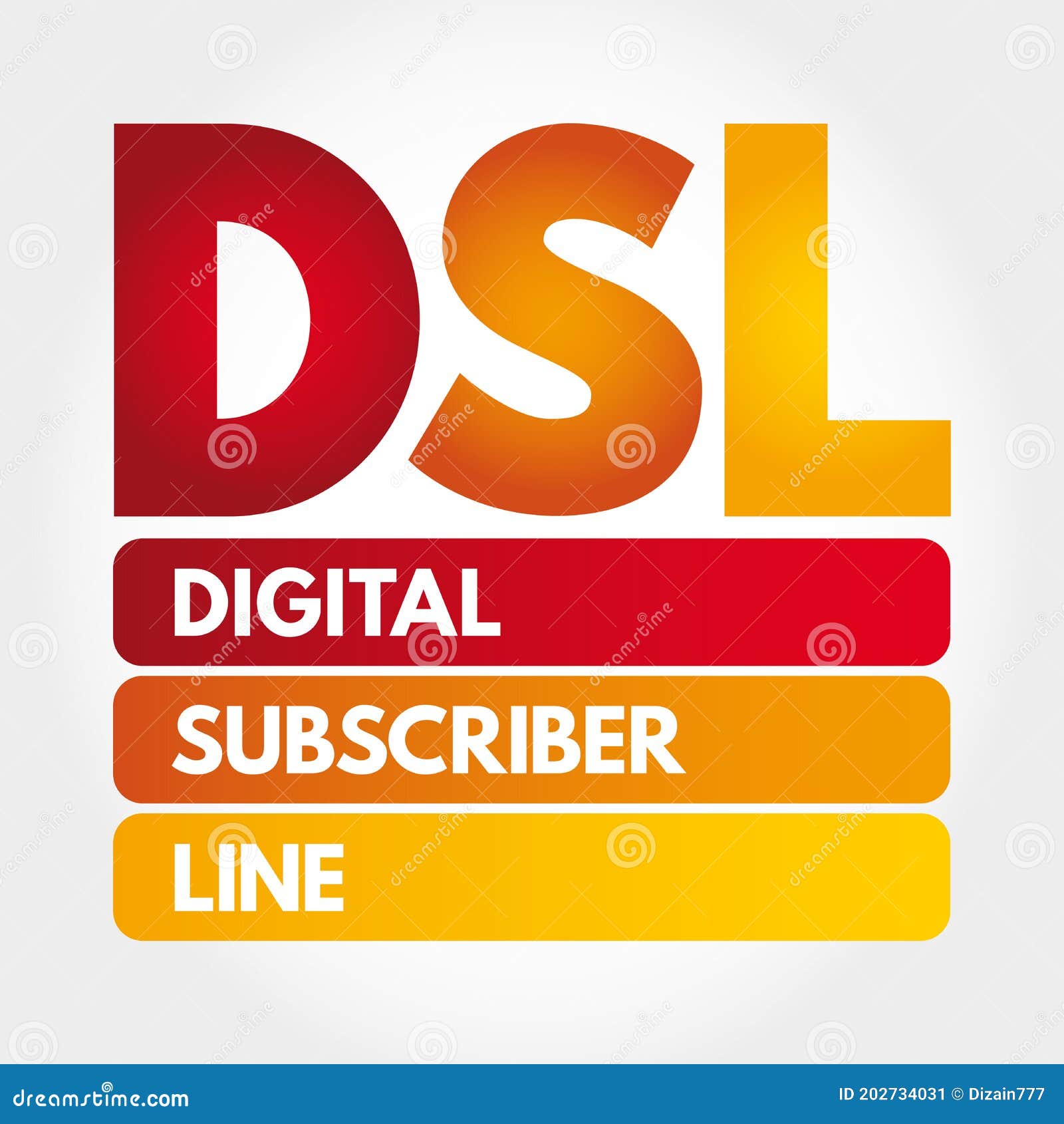 DSL - Digital Subscriber Line Acronym Concept Stock Illustration ...