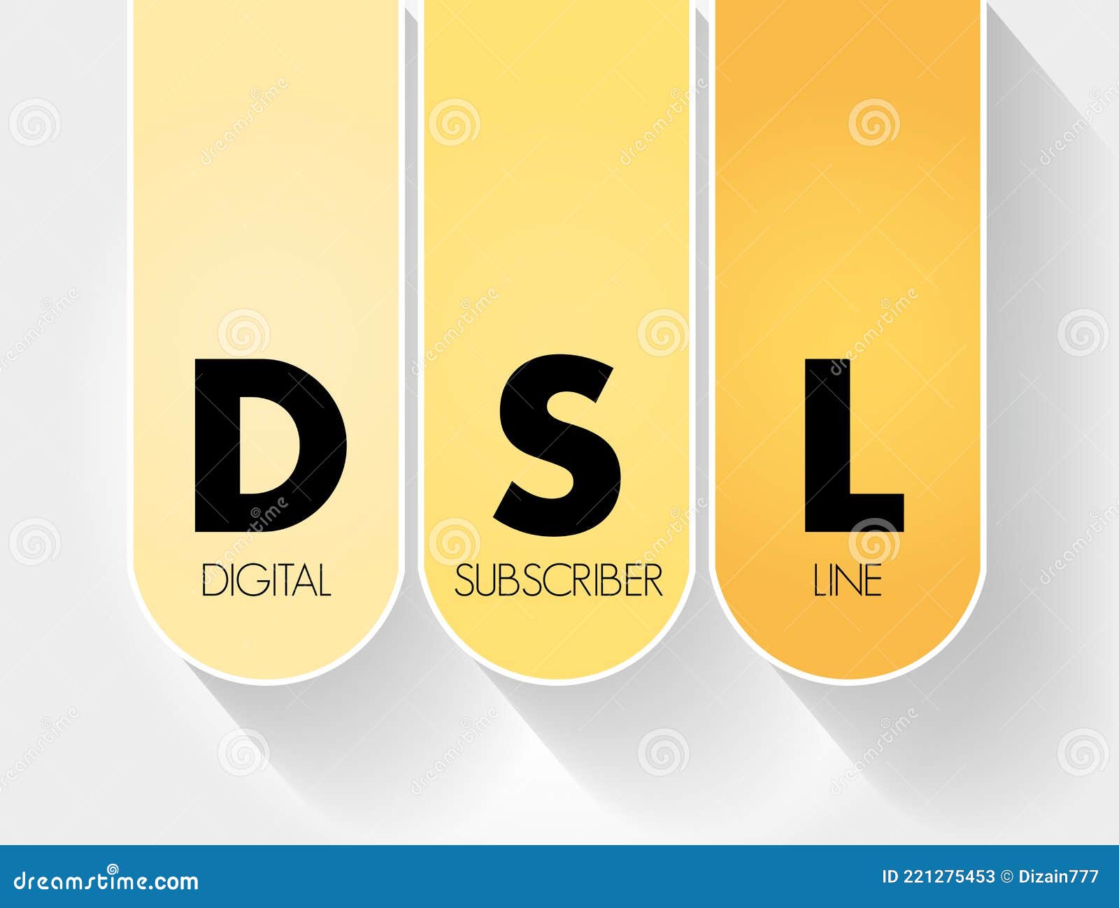 DSL - Digital Subscriber Line Acronym, Technology Concept Background ...