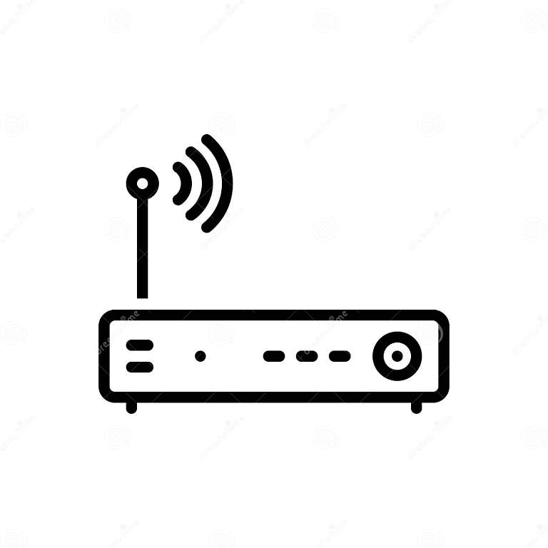 Black Line Icon for Dsl, Internet and Device Stock Vector ...