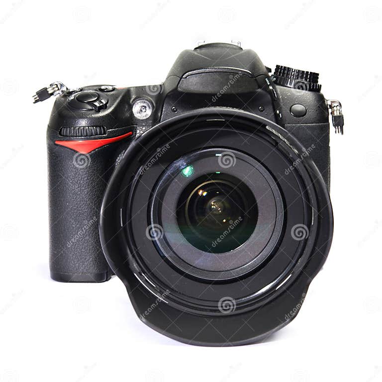 DSLR black camera stock image. Image of glasses, exposure - 49473657