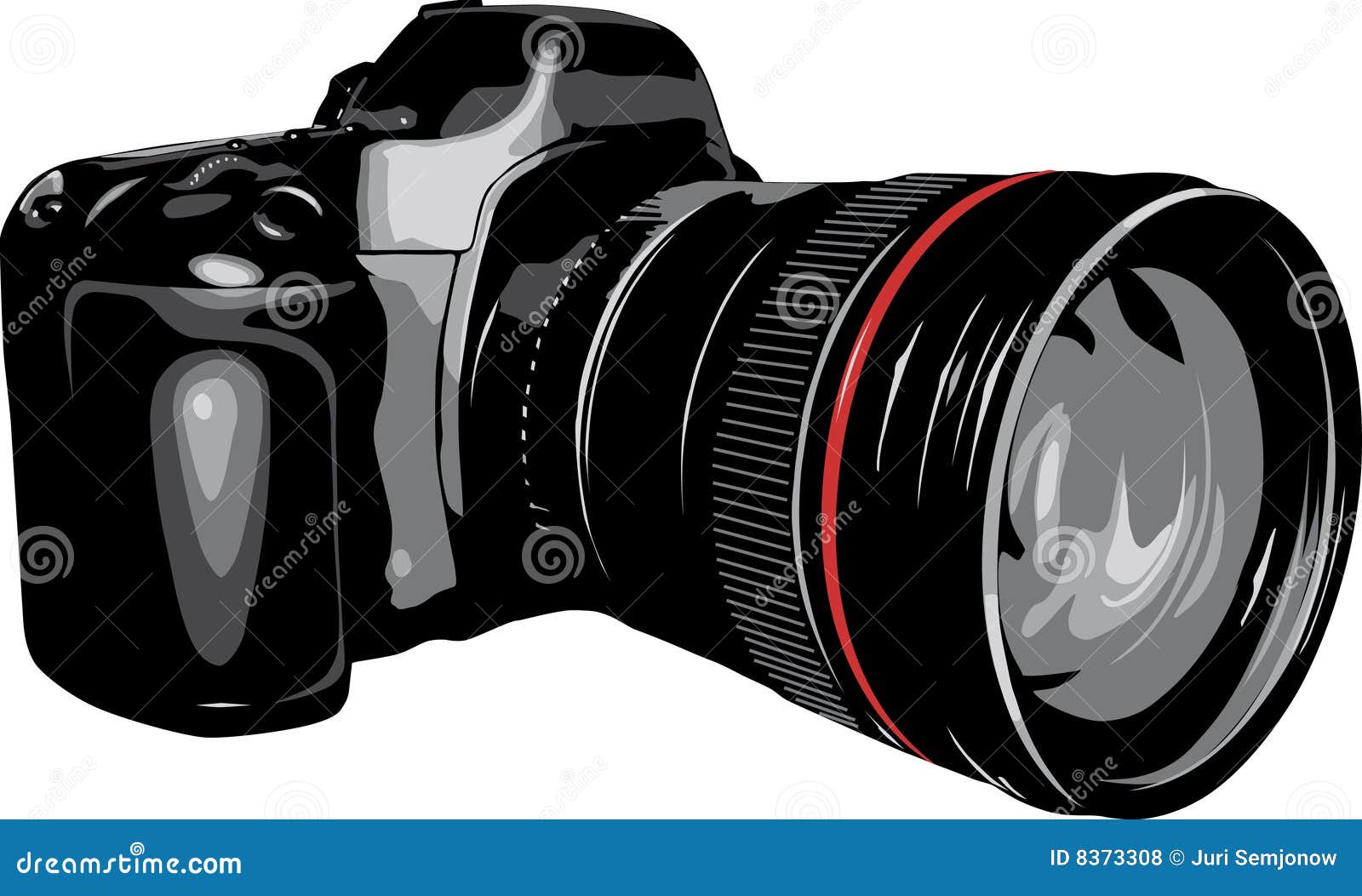 DSLR Camera. stock vector. Illustration of object, black - 8373308