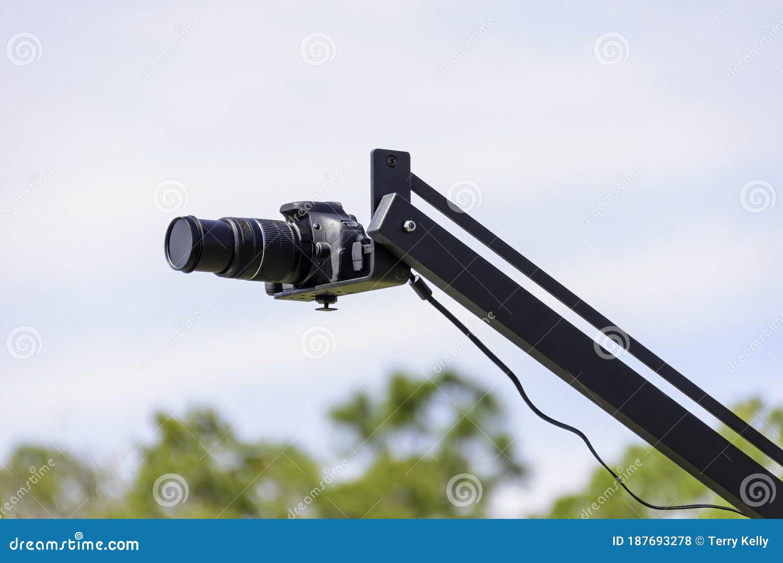 Dslr camera on boom stock photo. Image of live, journalism - 187693278