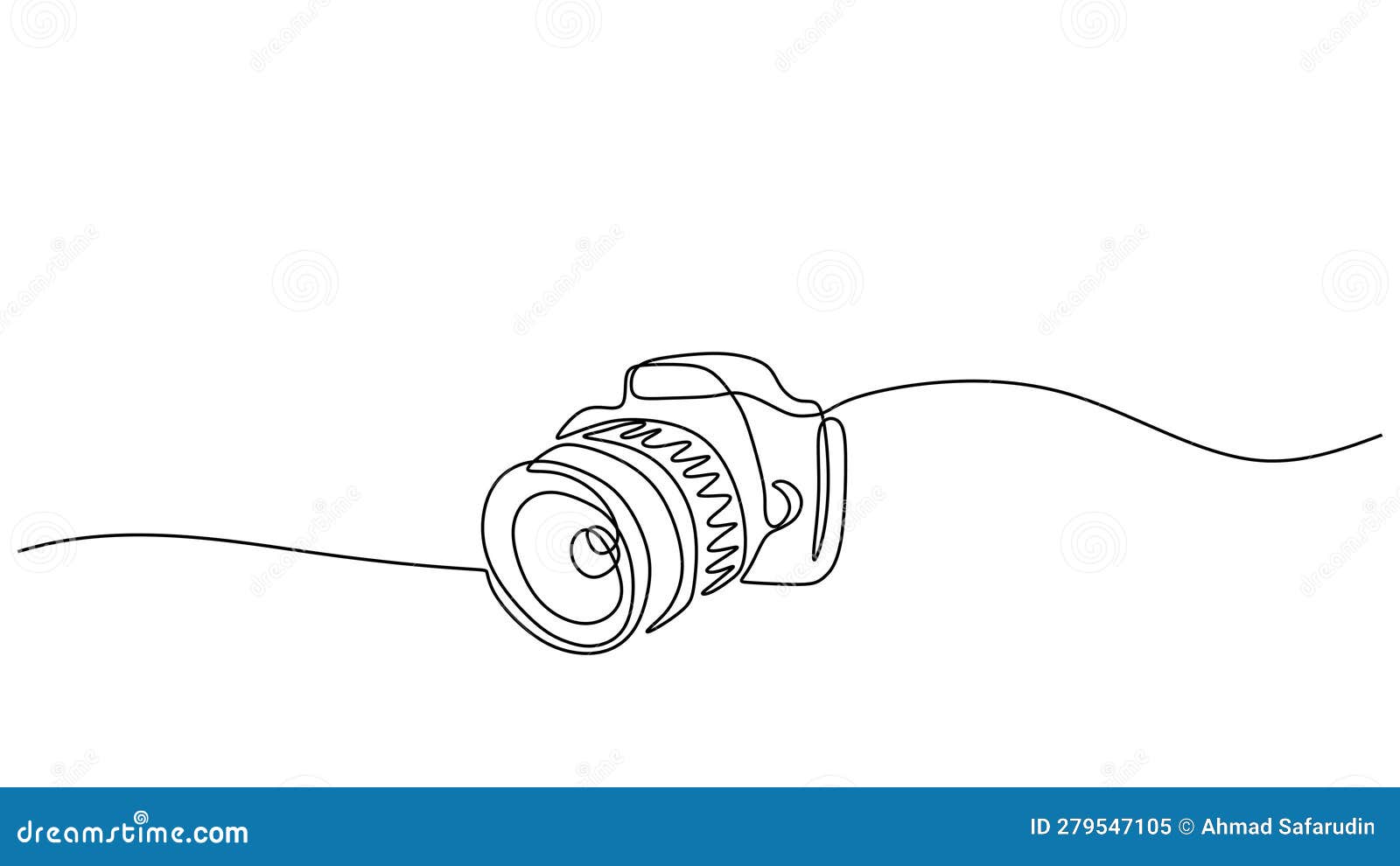 DSLR Camera Continuous One Line Drawing, Vector Illustration Editable ...