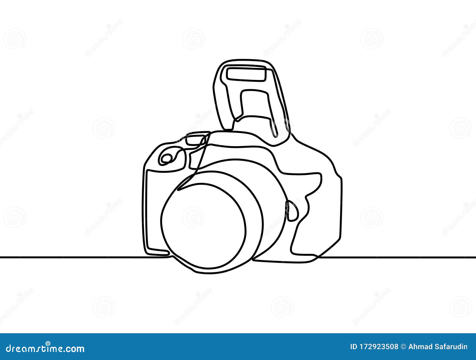 DSLR Camera Digital Vector, One Continuous Single Line Drawing ...