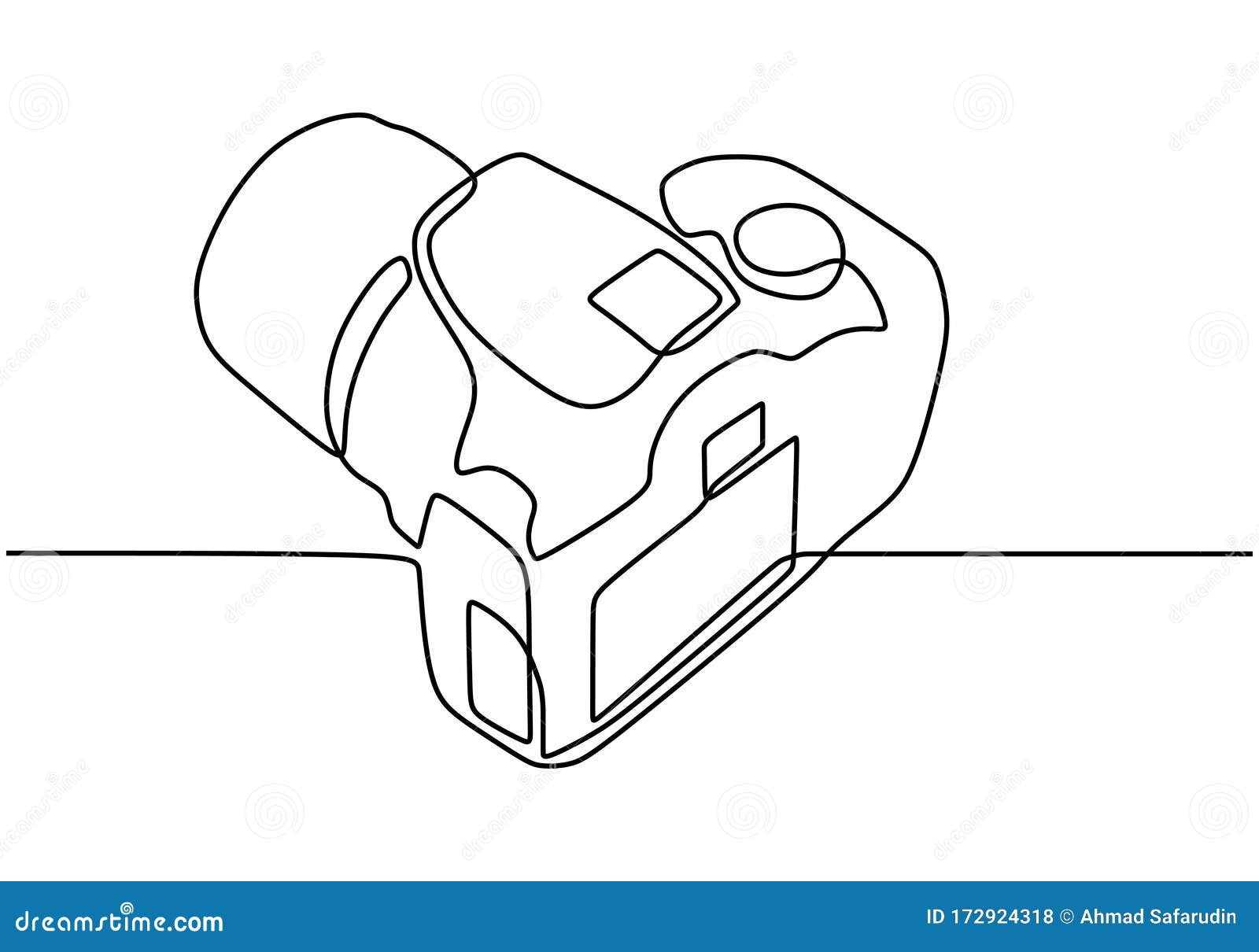 DSLR Camera Digital Vector, One Continuous Single Line Drawing ...
