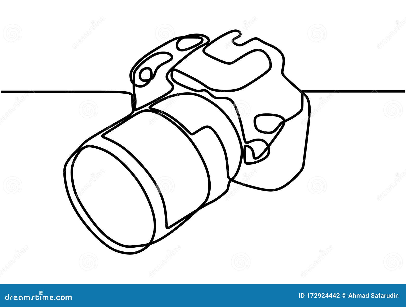 DSLR Camera Digital Vector, One Continuous Single Line Drawing ...