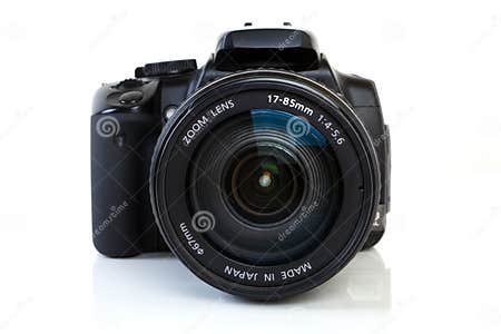 DSLR Camera - front view stock photo. Image of focus - 16568196
