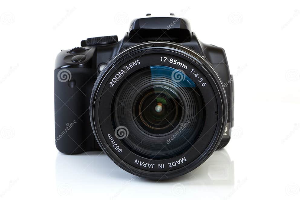 DSLR Camera - front view stock photo. Image of focus - 16568196