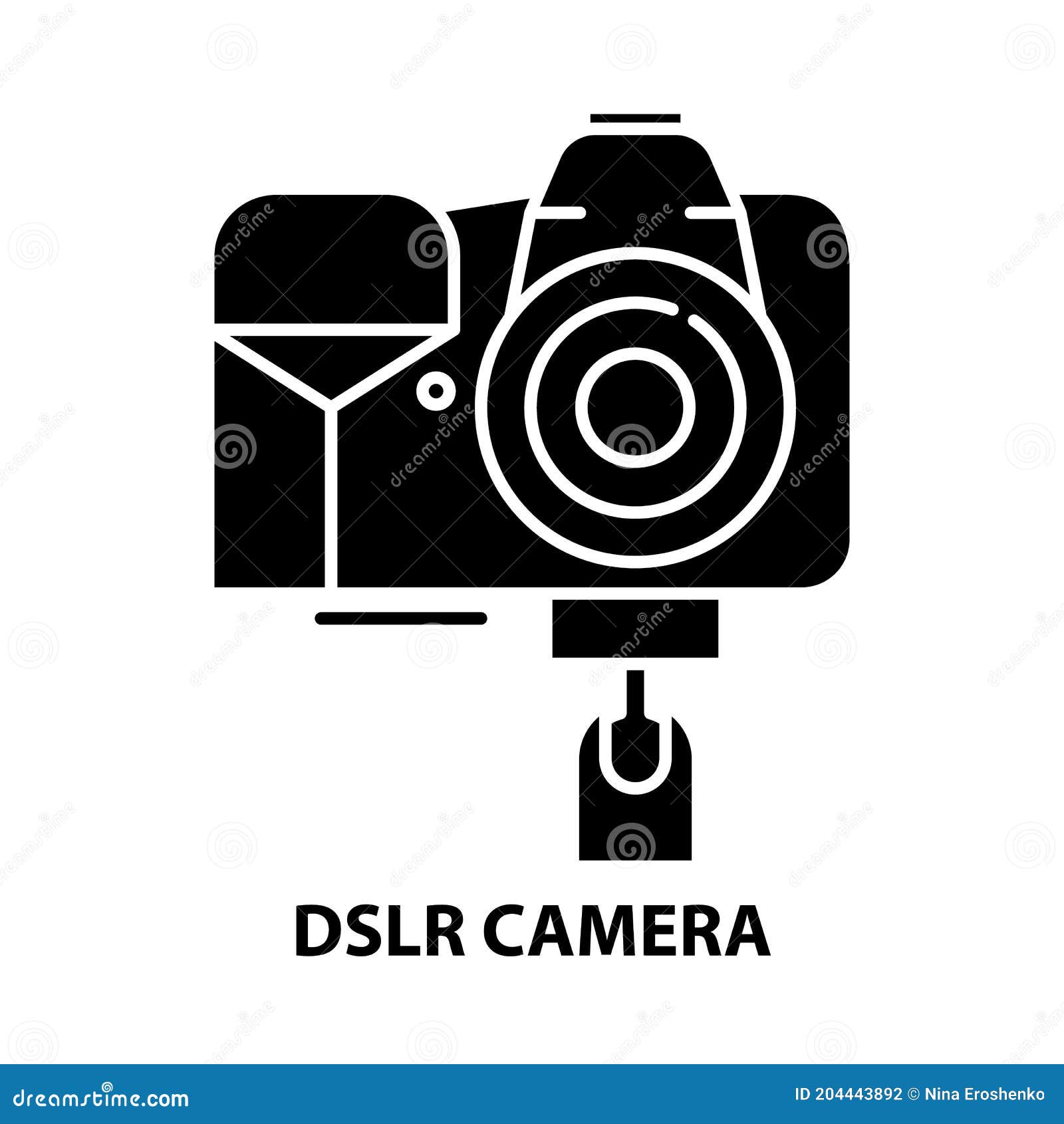 Dslr Camera Icon, Black Vector Sign with Editable Strokes, Concept ...