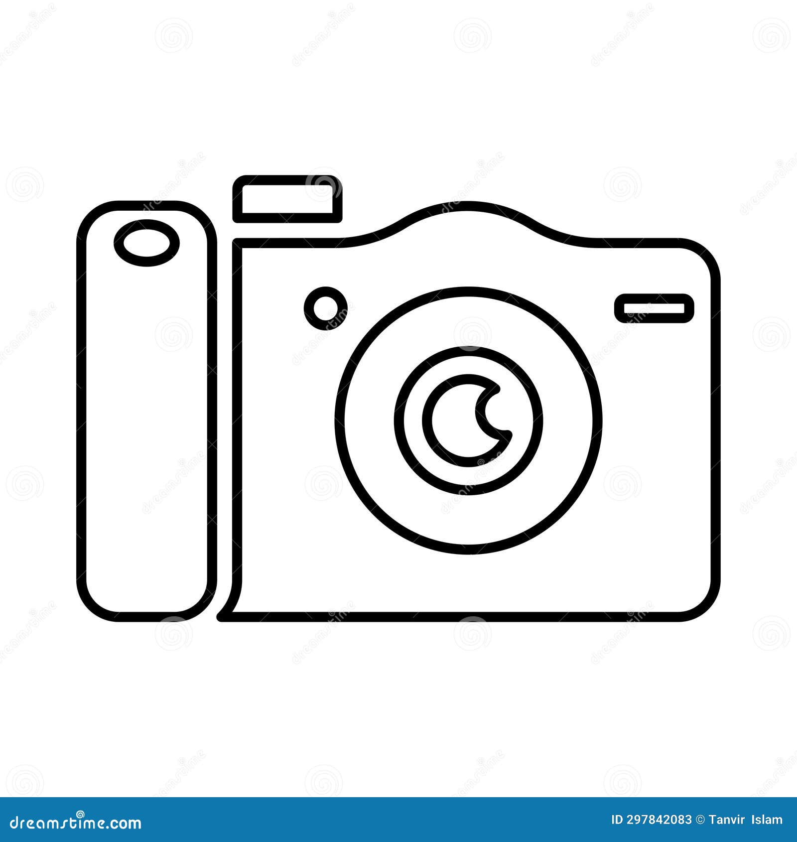 DSLR Camera Icon in Outline Style Stock Illustration - Illustration of ...