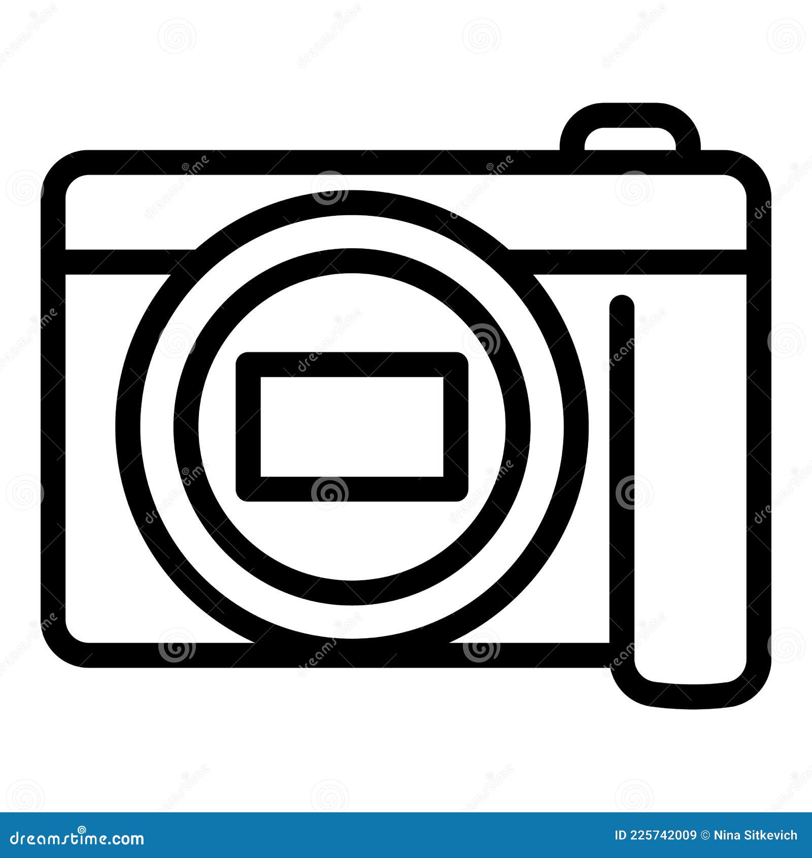 Dslr Camera Icon, Outline Style Stock Vector - Illustration of macro ...