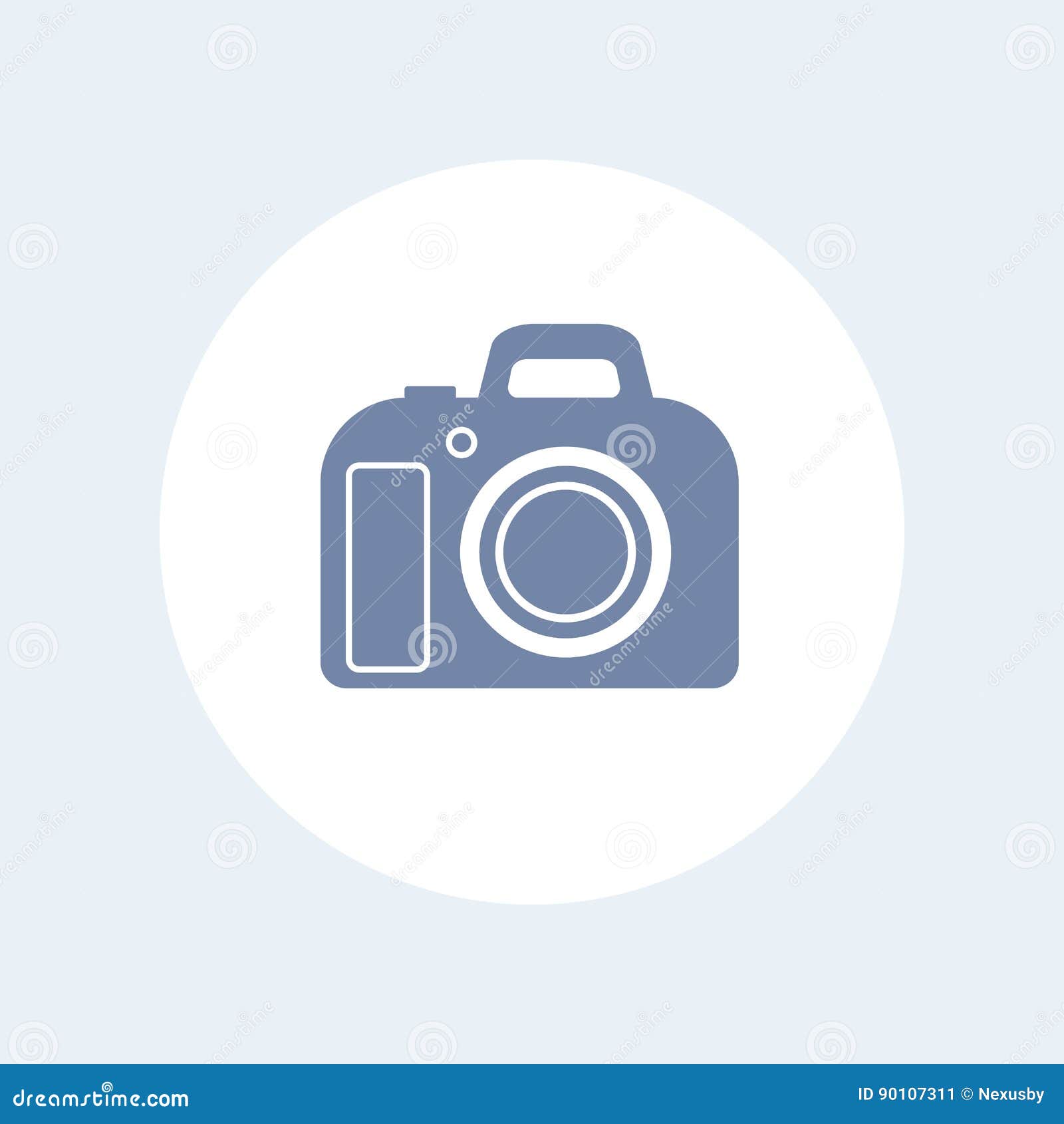 DSLR Camera Icon Over White Stock Vector - Illustration of photographic ...