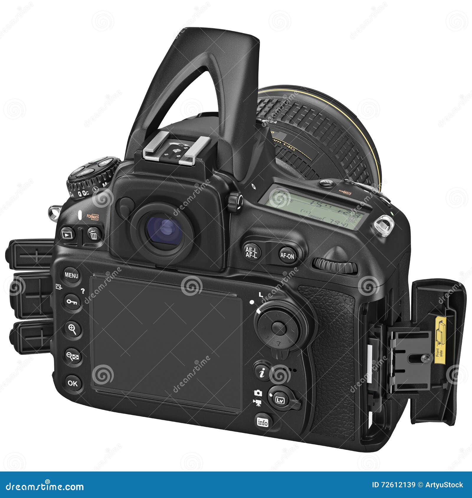 DSLR Camera, LCD Display, Lids Open Stock Illustration - Illustration ...