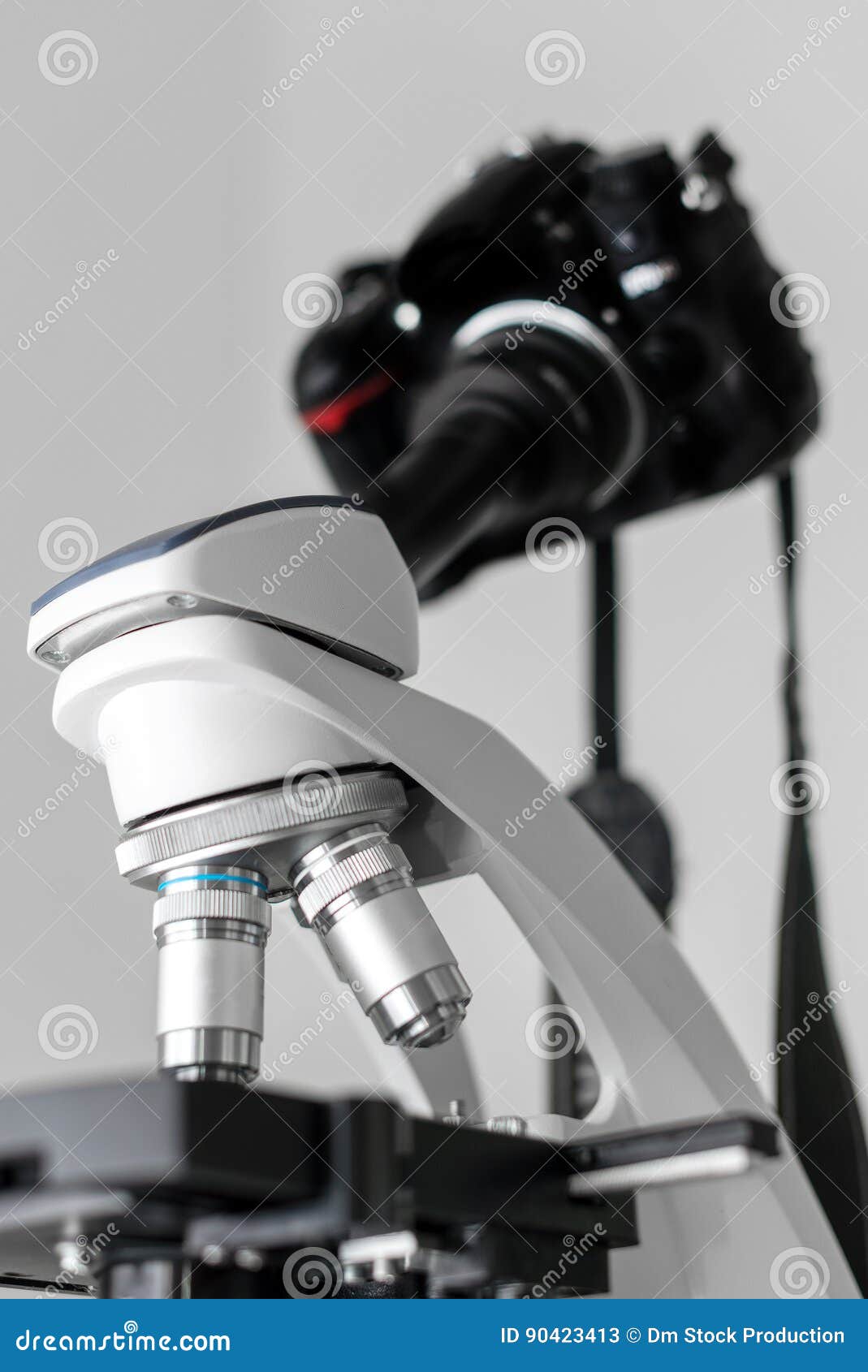DSLR Camera with Microscope. Stock Image - Image of film, extension ...