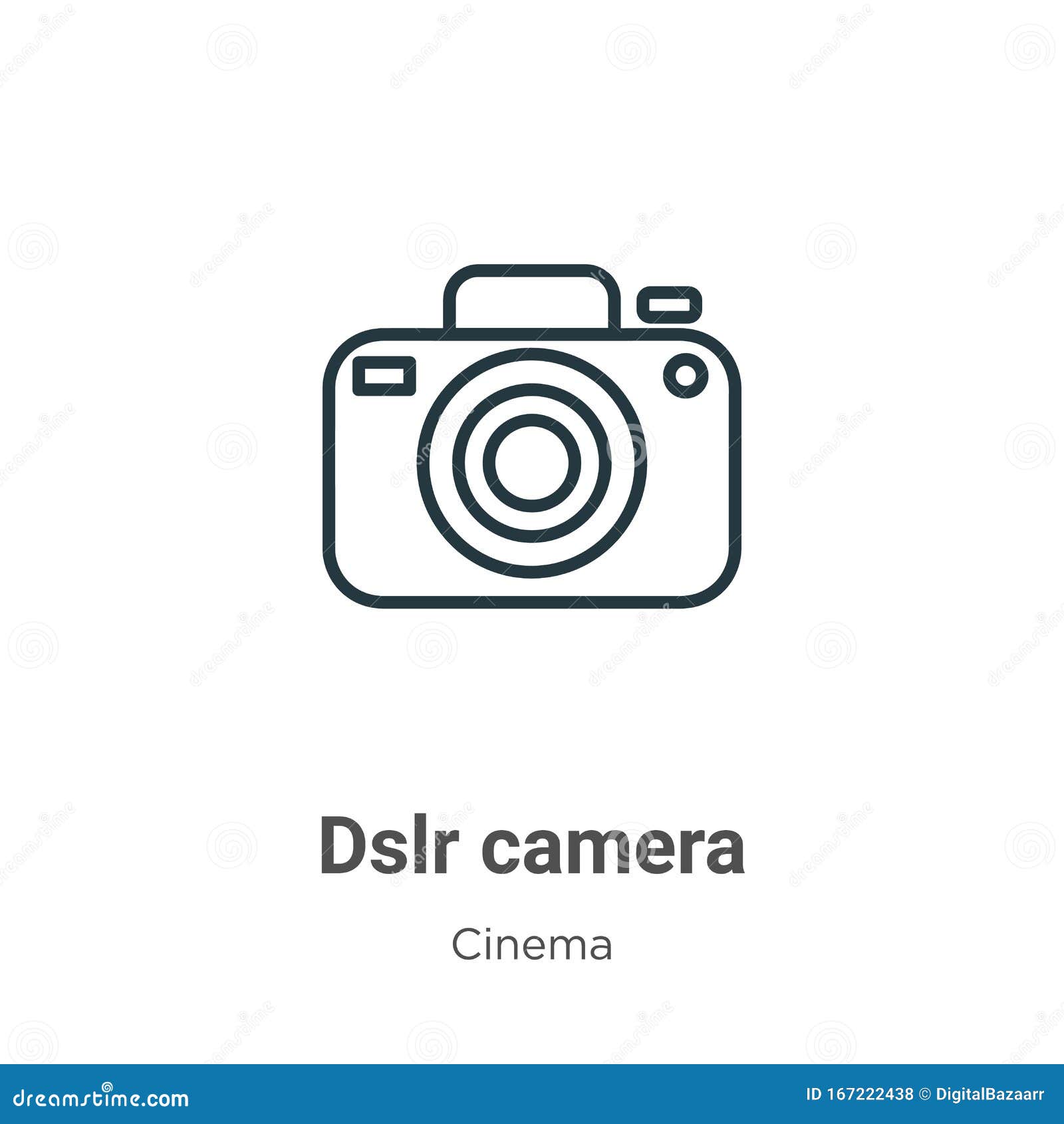 Dslr Camera Outline Vector Icon. Thin Line Black Dslr Camera Icon, Flat ...
