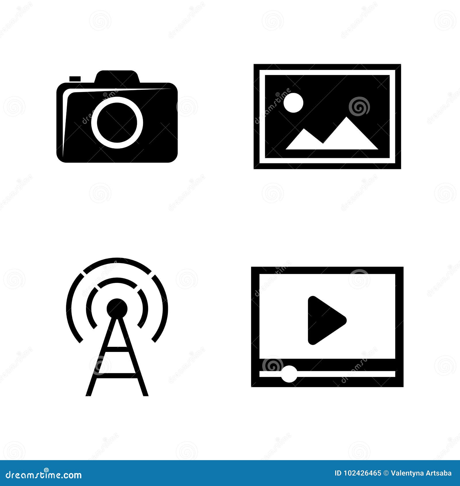DSLR Camera. Simple Related Vector Icons Stock Vector - Illustration of ...