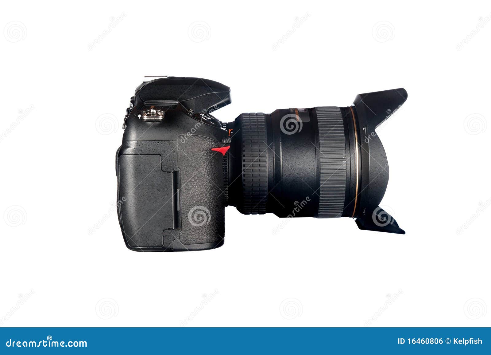 DSLR camera on white stock photo. Image of side, camera - 16460806