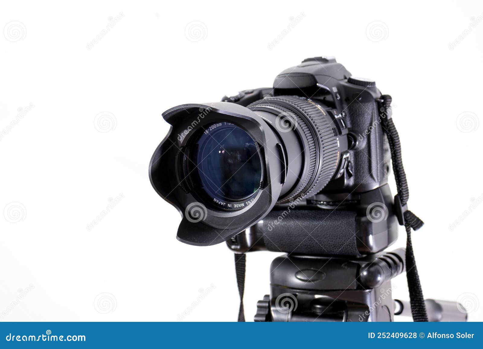 DSLR Camera on White Background. Photography Concept Stock Photo ...