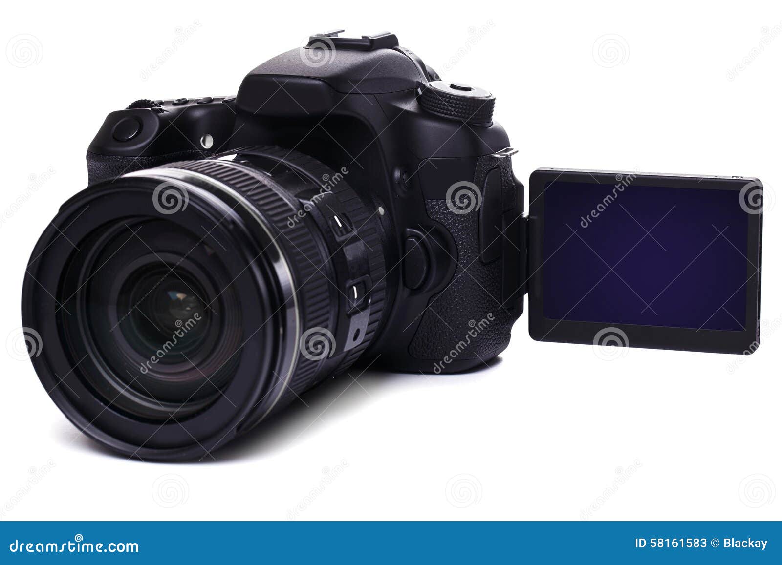 DSLR Camera on White Background Stock Image - Image of digicam, digital ...