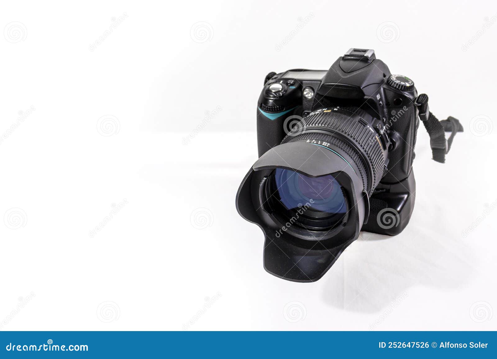 DSLR Camera on White Background Stock Photo - Image of creativity, film ...