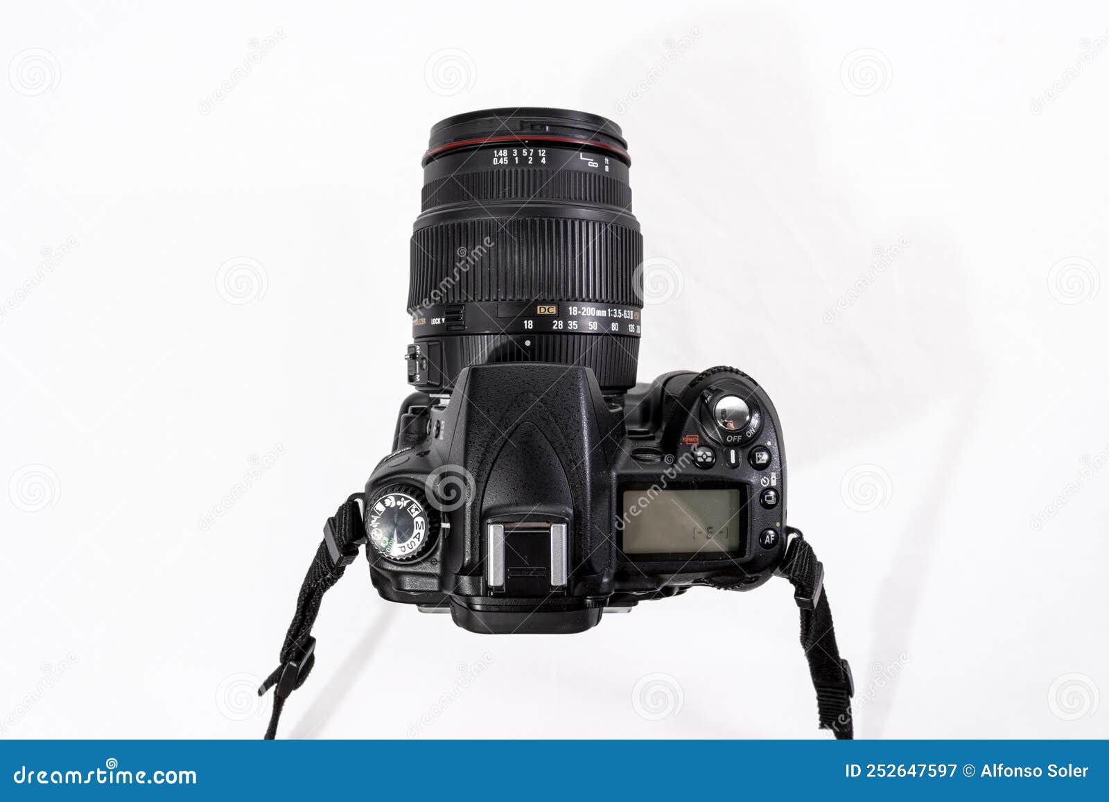DSLR Camera on White Background Stock Image - Image of microphone ...