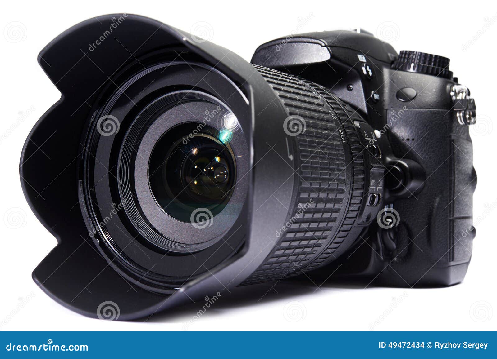 DSLR camera white isolated stock photo. Image of photographer - 49472434