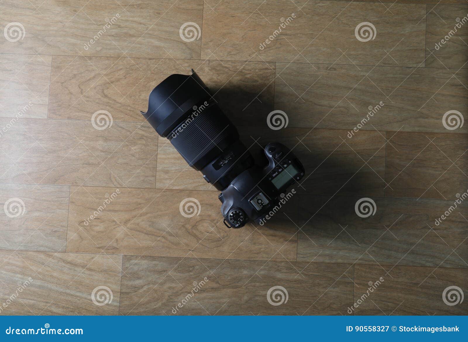 DSLR Camera on Wooden Table Stock Image - Image of digital, still: 90558327