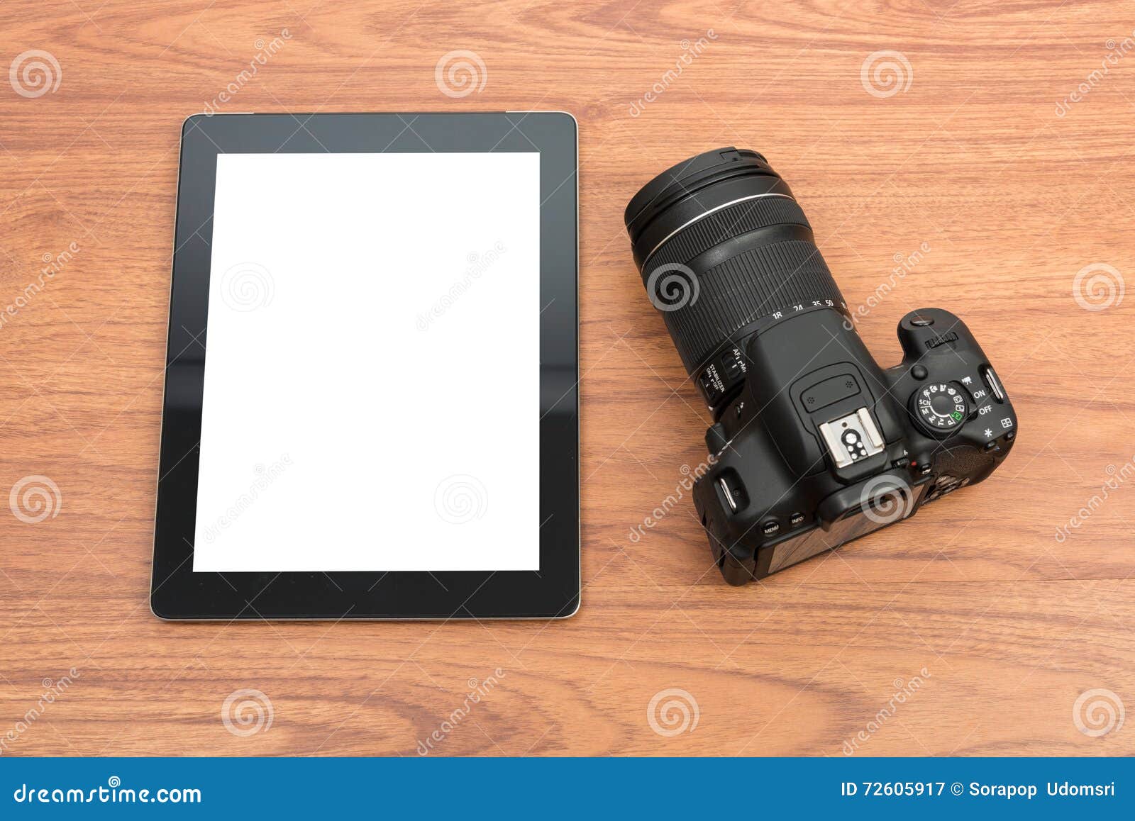DSLR Digital Camera and Tablet Stock Image - Image of camera ...