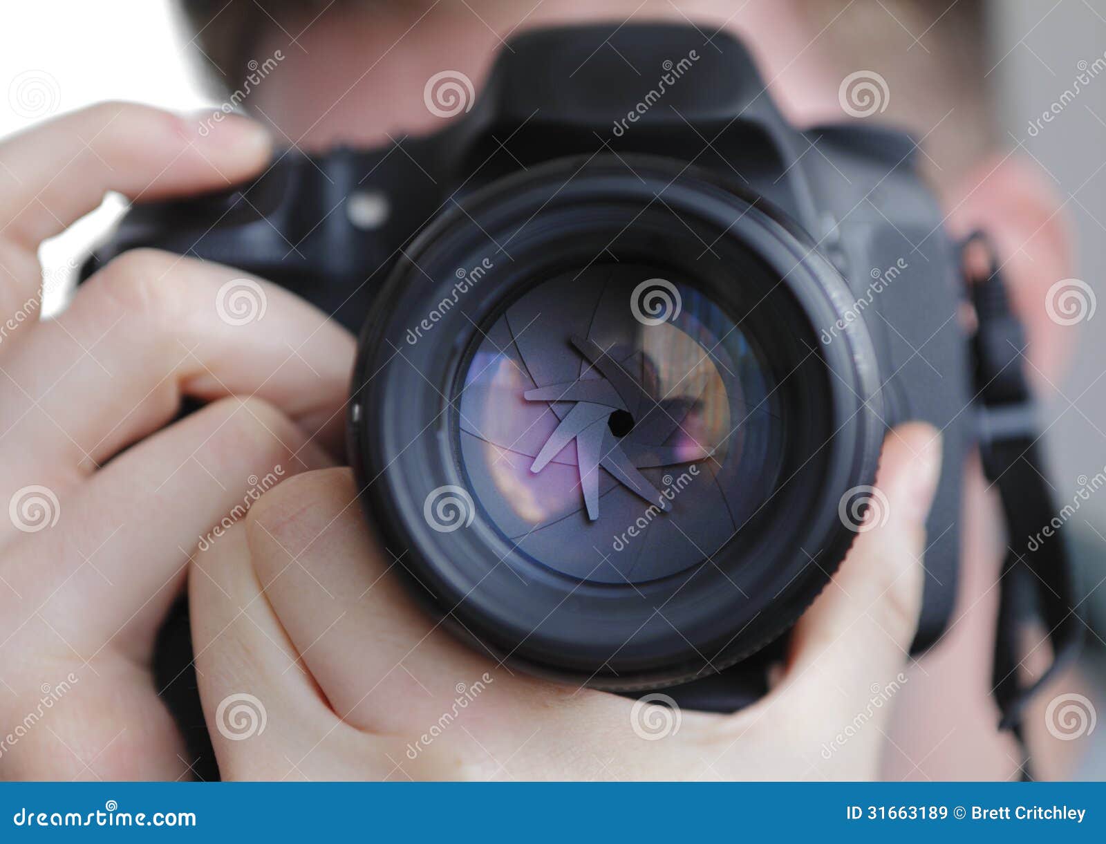 DSLR-het Blind Van De Cameralens Stock Afbeelding - Image of digitaal ...