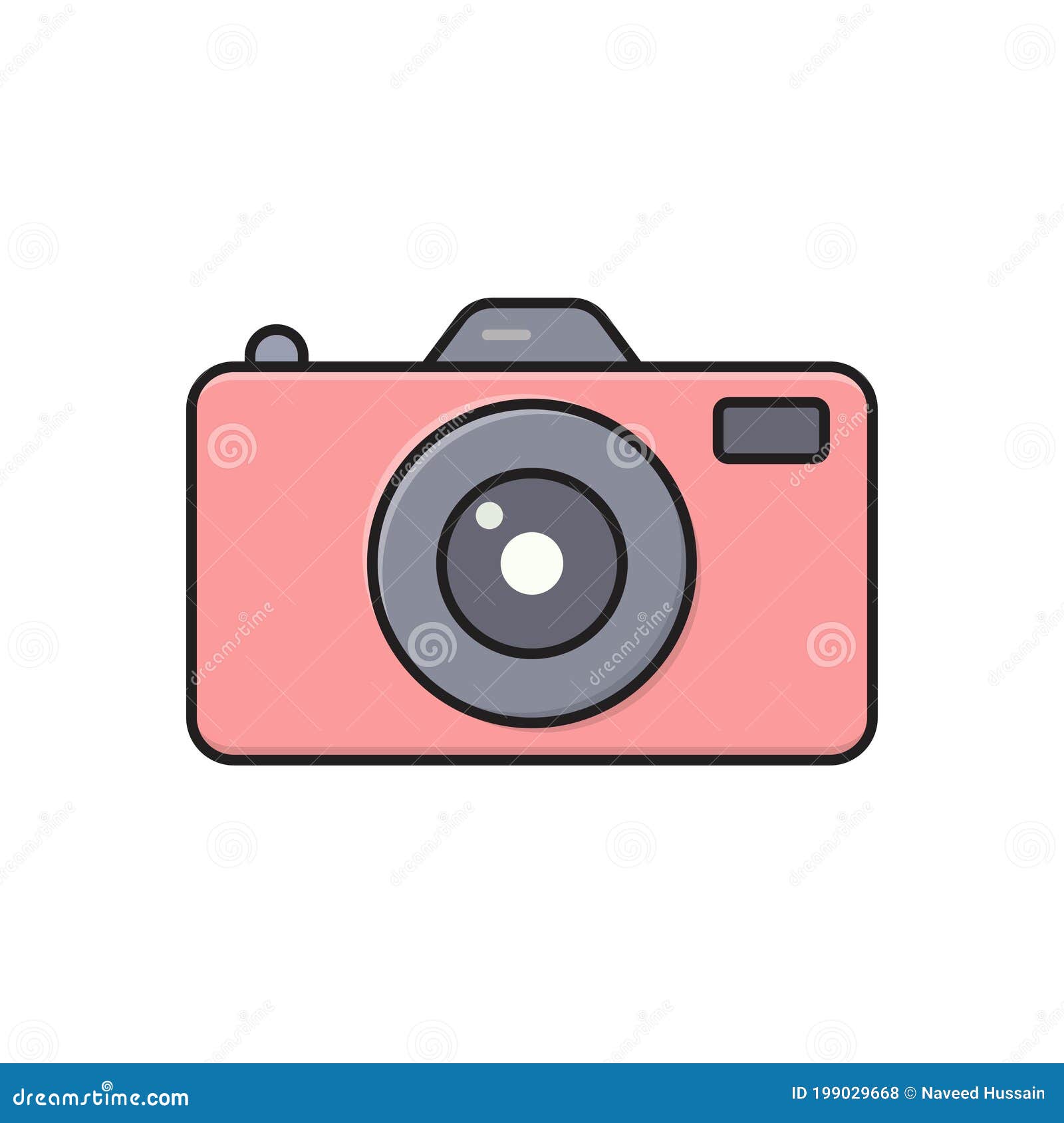 DSLR Vector Colour Line Icon Stock Vector - Illustration of camera ...