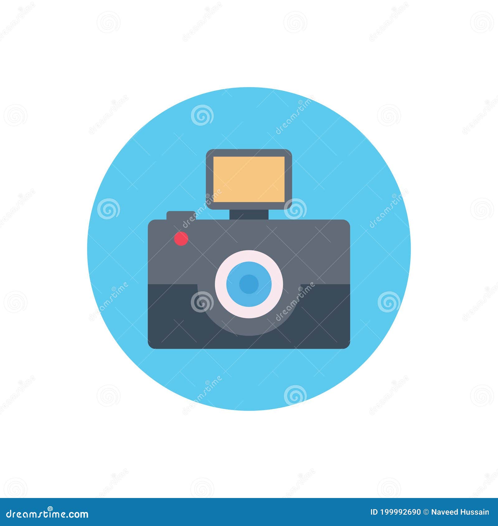 DSLR Vector Flat Color Icon Stock Vector - Illustration of lens ...