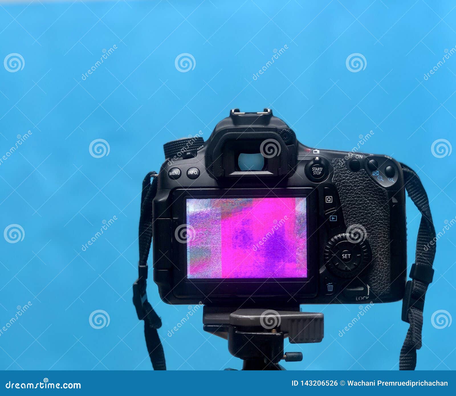 DSLR LCD Display Screen with Pixel Texture of the Camera Matrix on a ...