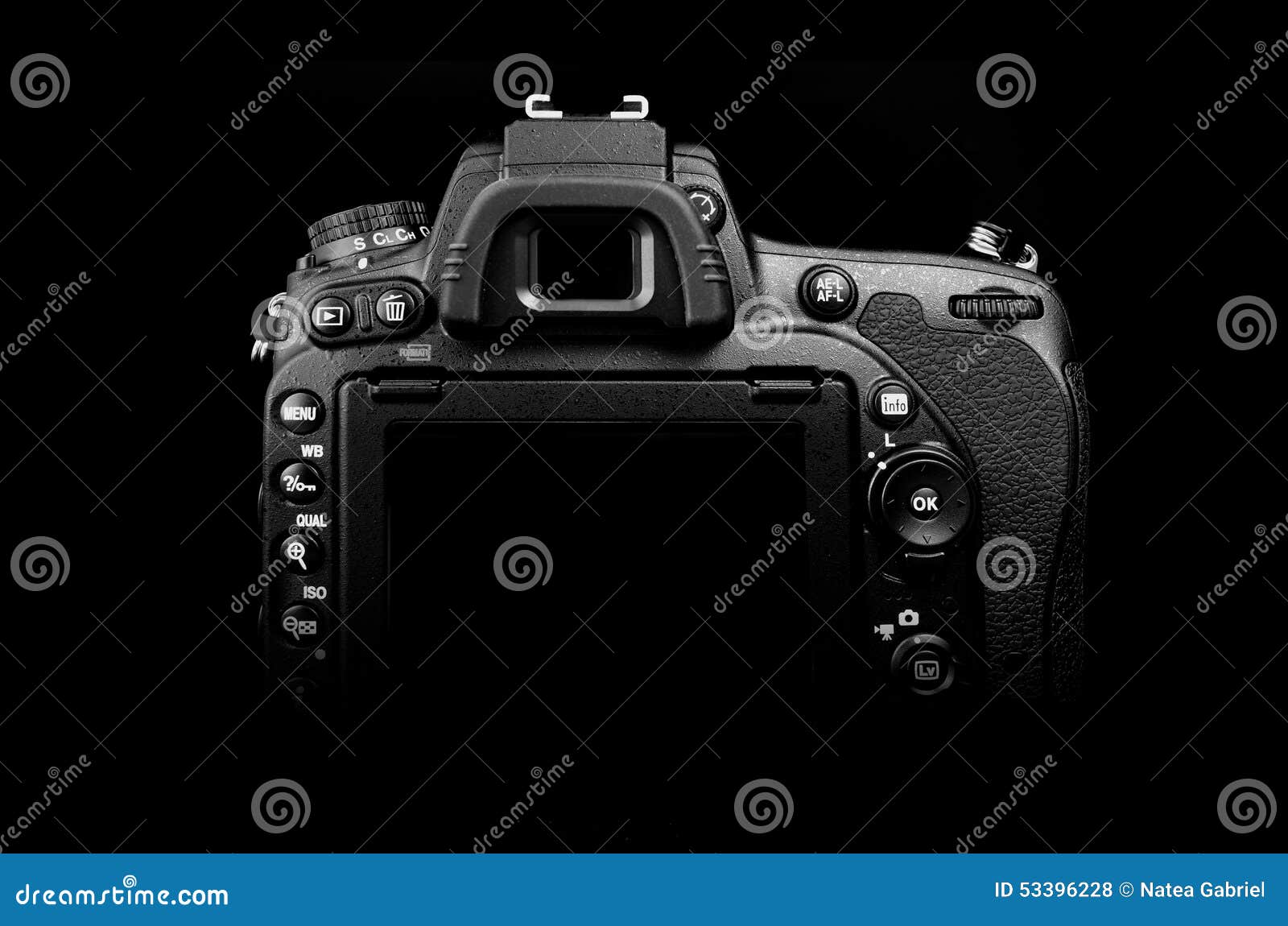 DSLR photo camera back stock photo. Image of body, black - 53396228