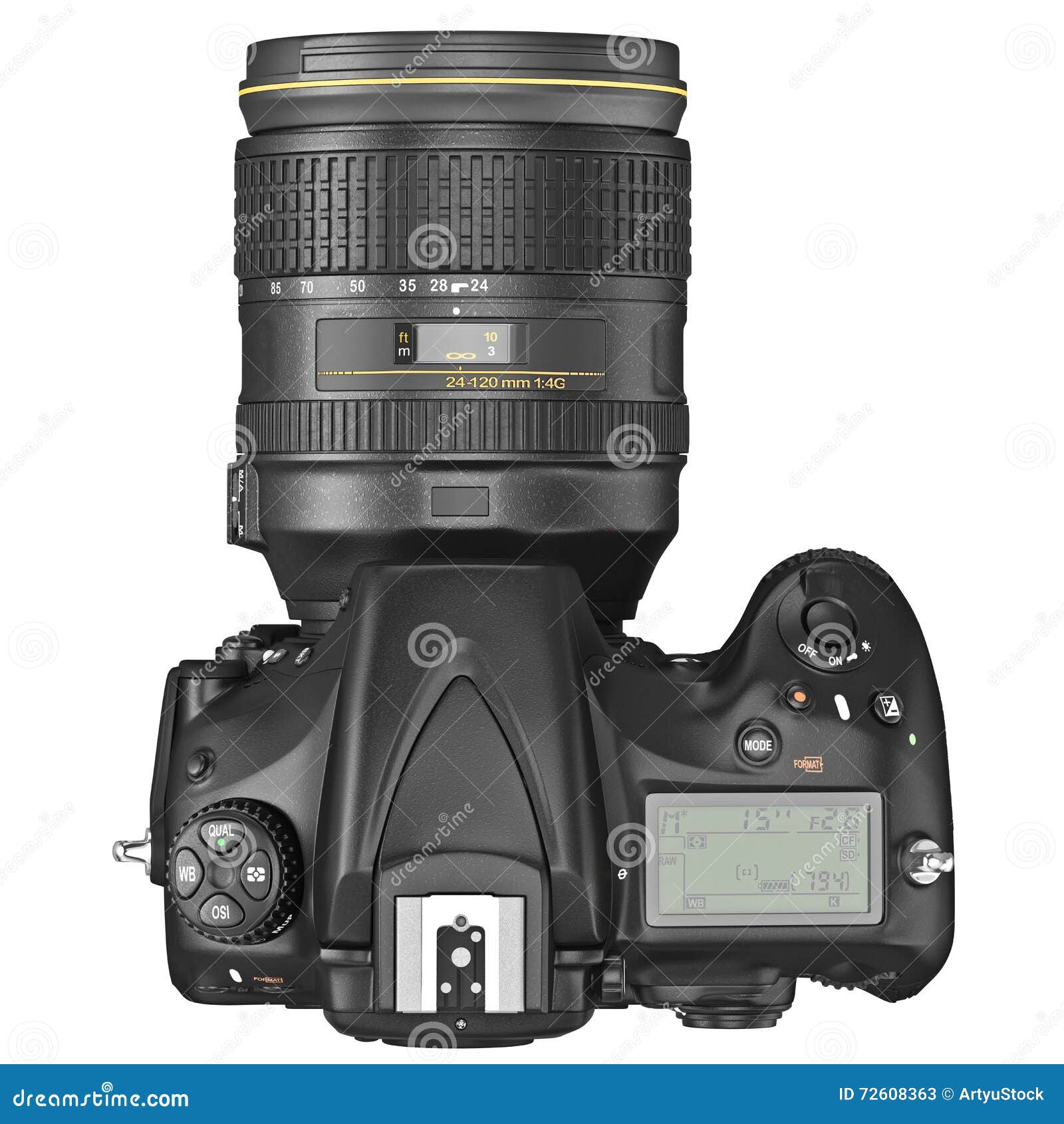 DSLR Photo Camera, Top View Stock Illustration - Illustration of dslr ...