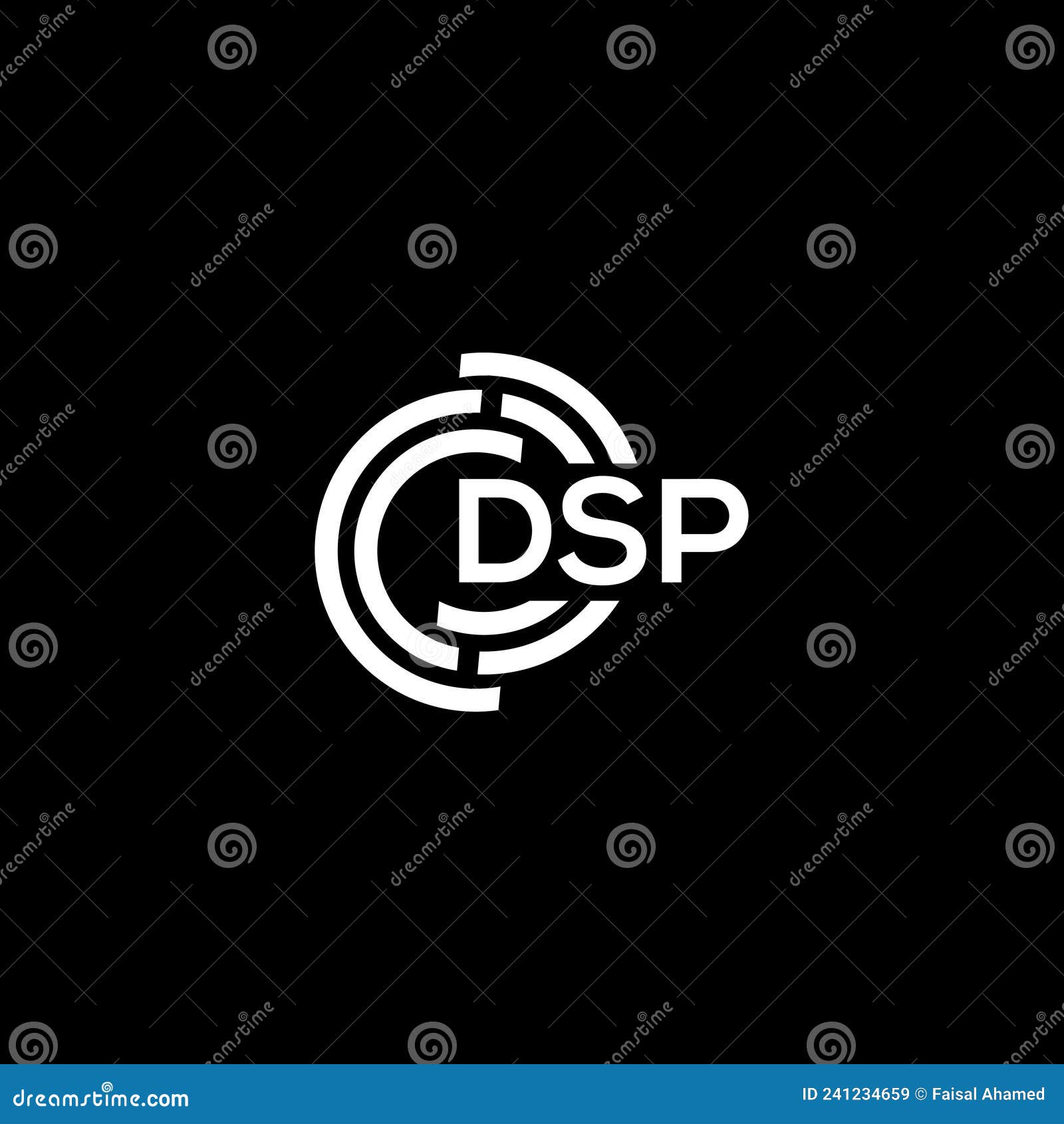 DSP Letter Logo Design on Black Background. DSP Creative Initials ...