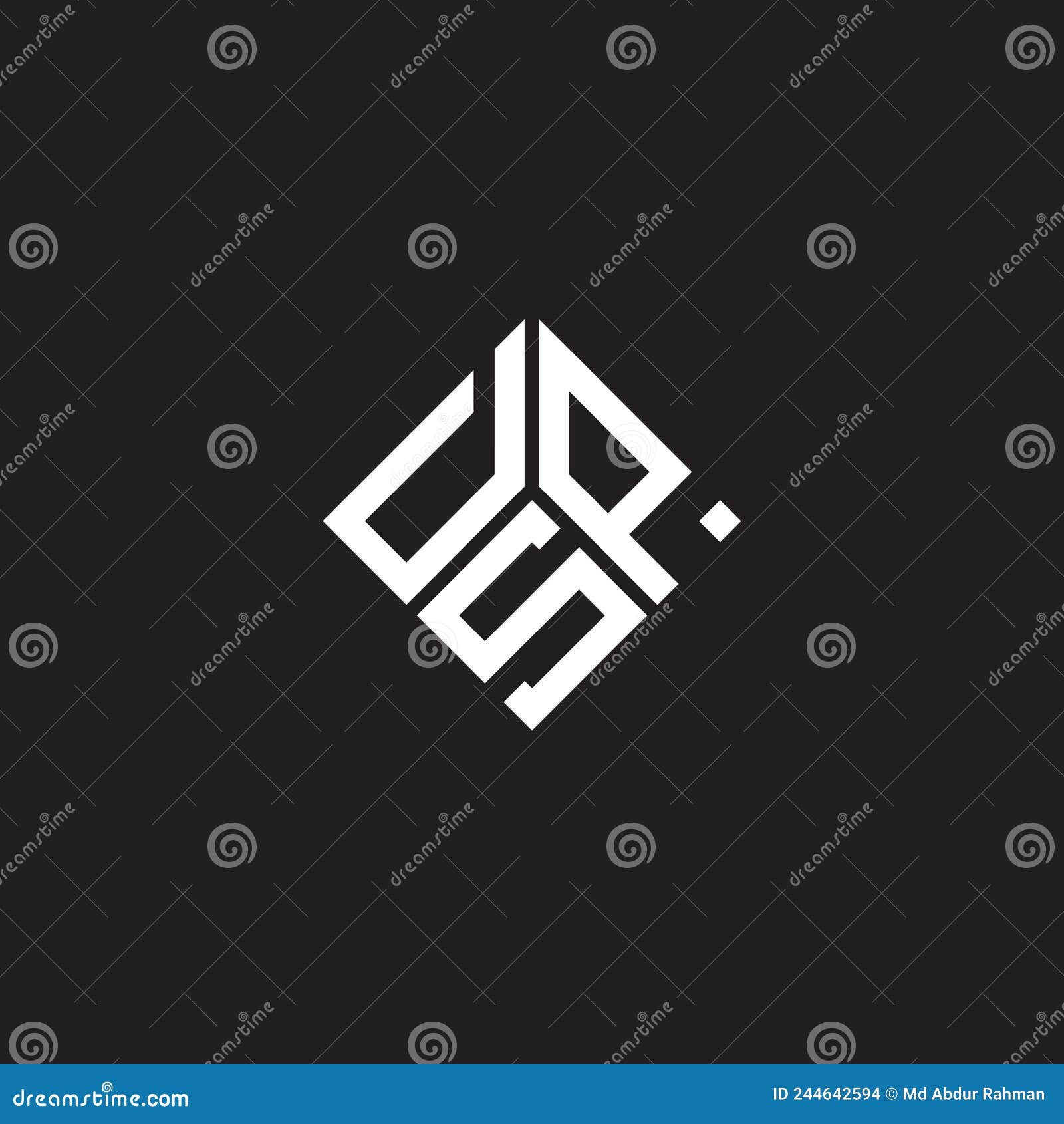 DSP Letter Logo Design on Black Background. DSP Creative Initials ...