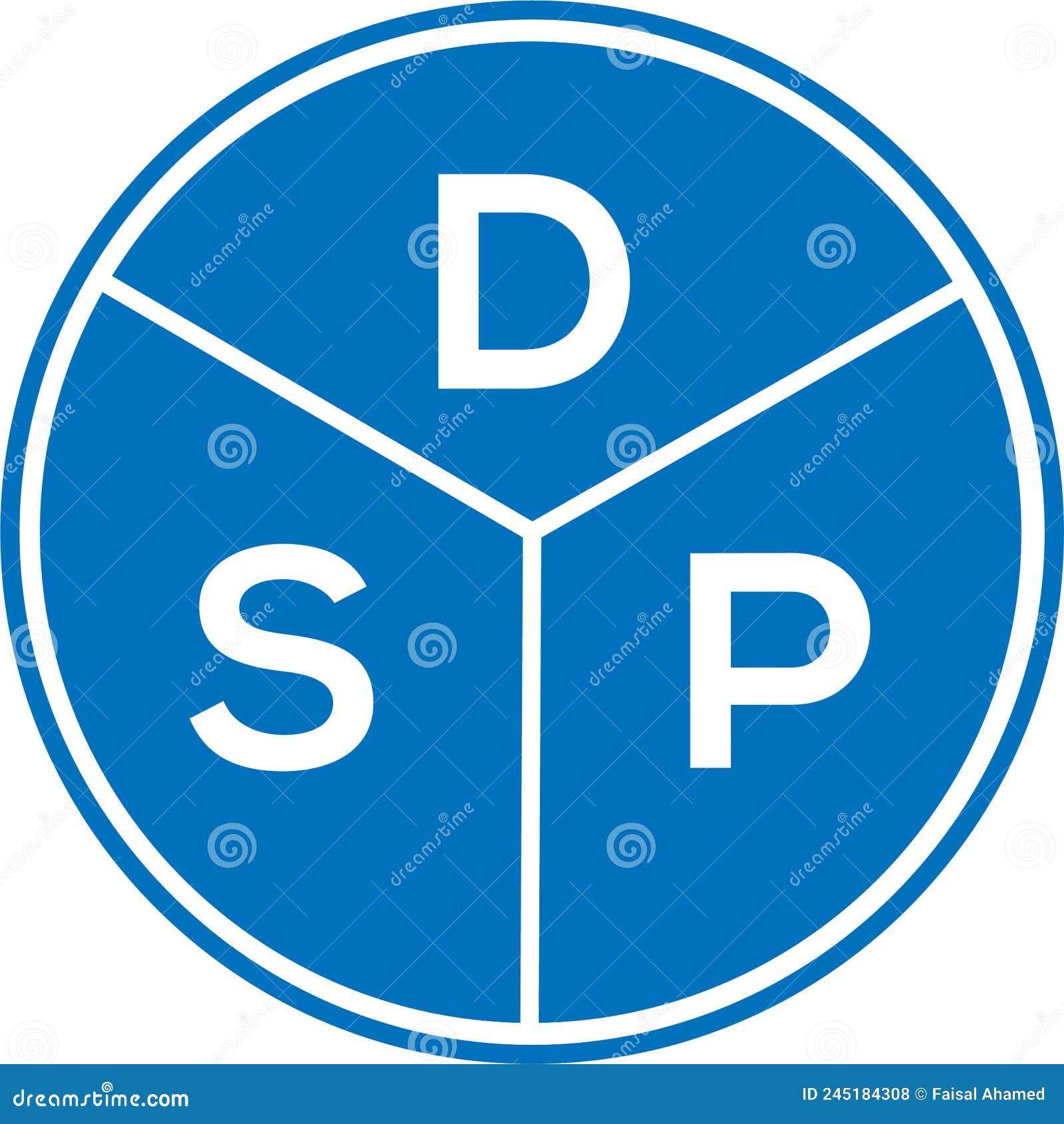 DSP Letter Logo Design on White Background. DSP Creative Circle Letter ...