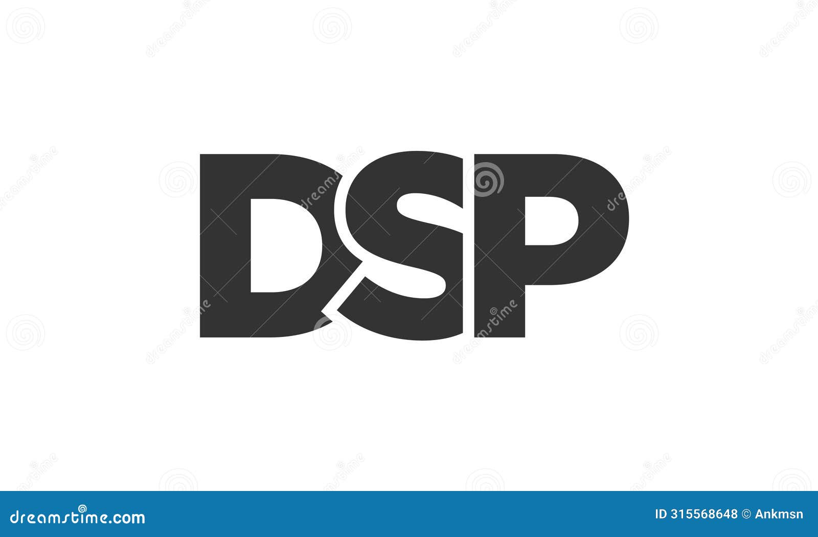 DSP Logo Design Template with Strong and Modern Bold Text. Initial ...