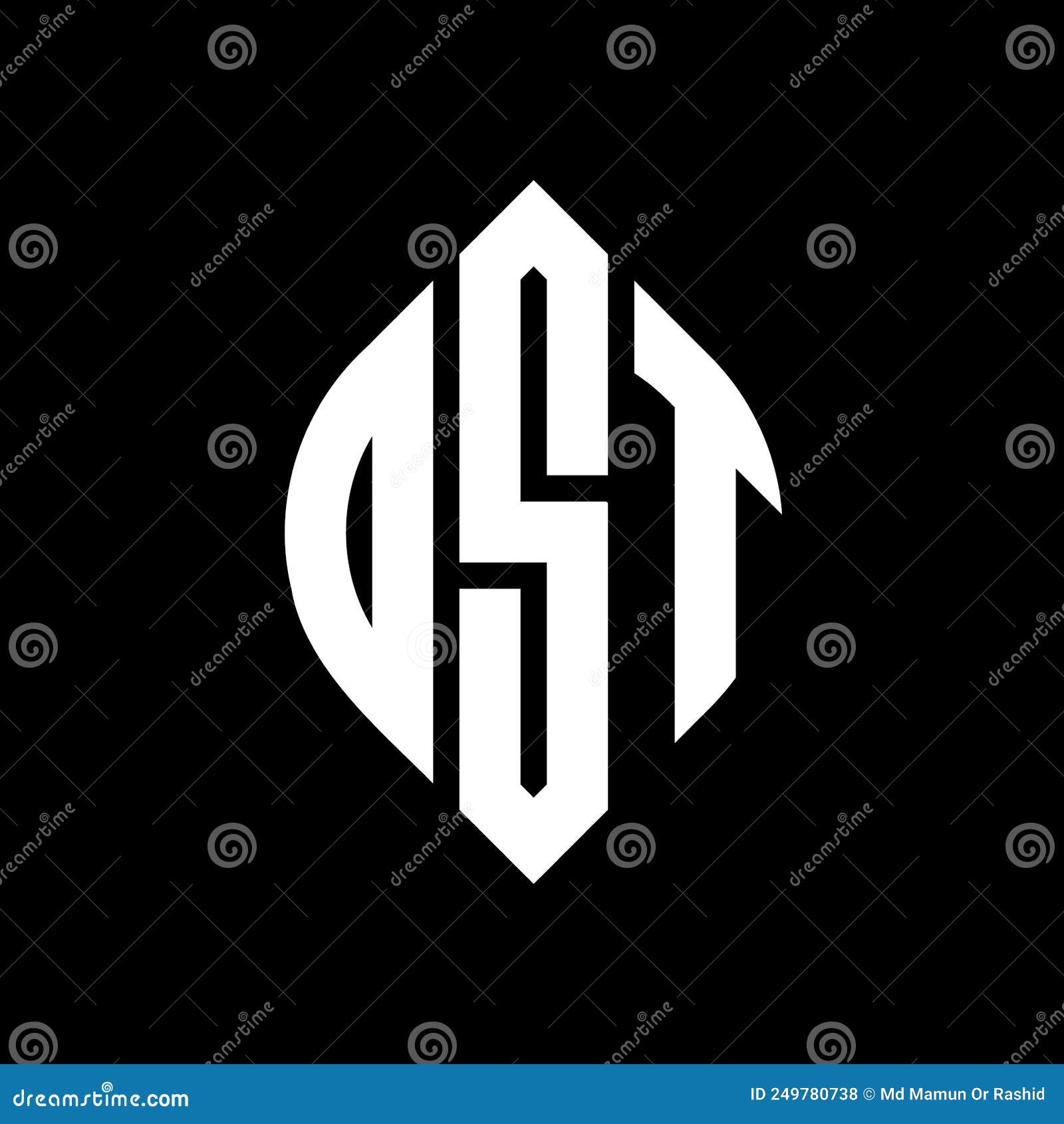 DST Circle Letter Logo Design With Circle And Ellipse Shape. DST ...