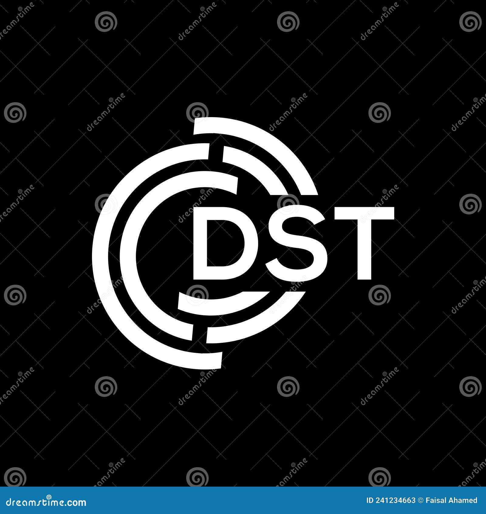 DST Letter Logo Design On Black Background. DST Creative Initials ...