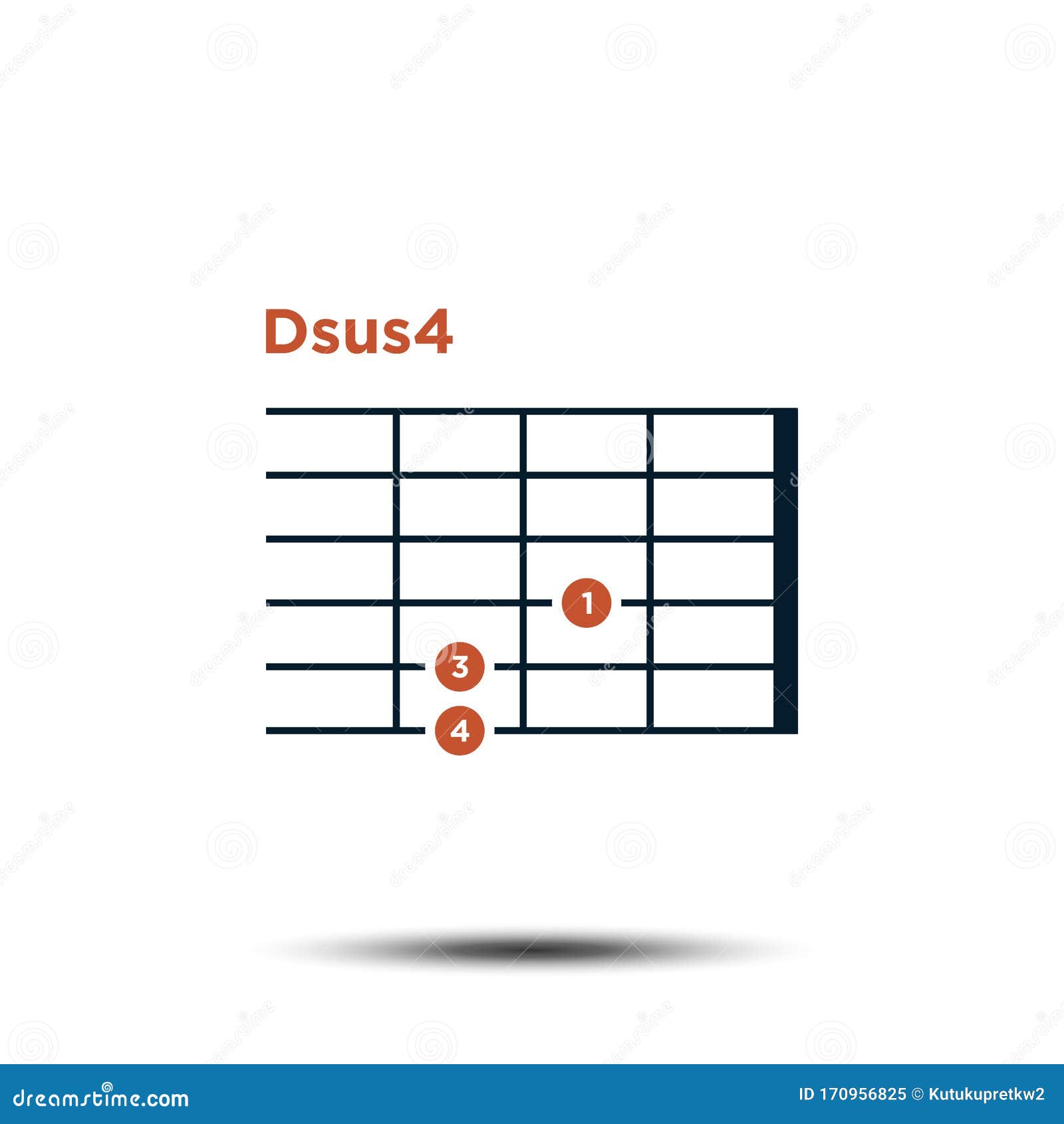 Dsus4, Basic Guitar Chord Chart Icon Vector Template Stock Vector ...