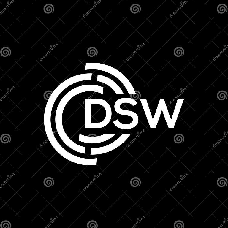 DSW Letter Logo Design on Black Background. DSW Creative Initials ...