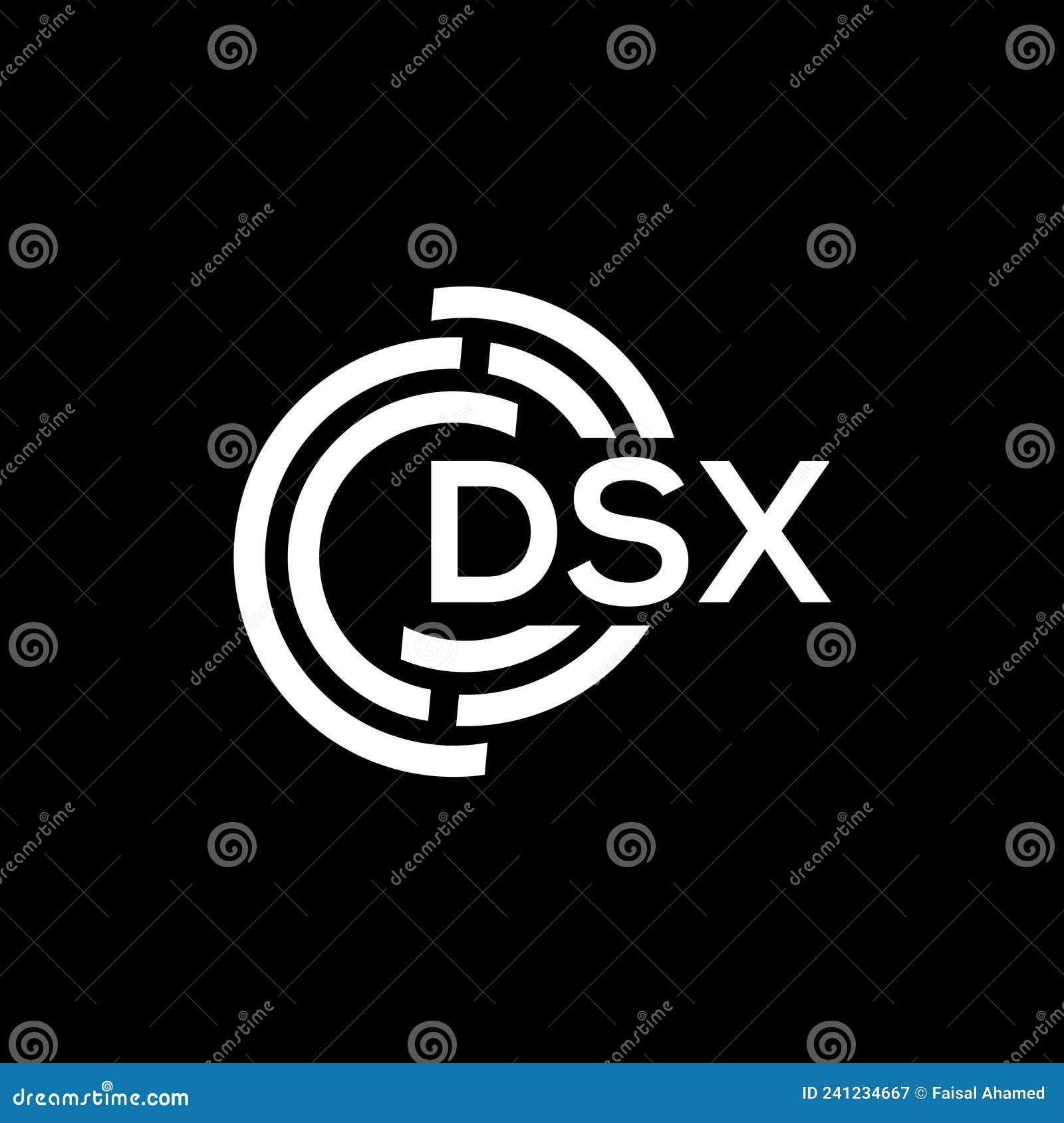 DSX Letter Logo Design on Black Background. DSX Creative Initials ...