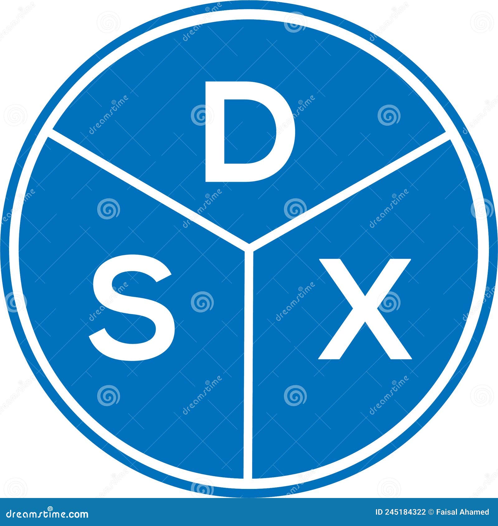 DSX Letter Logo Design on White Background. DSX Creative Circle Letter ...