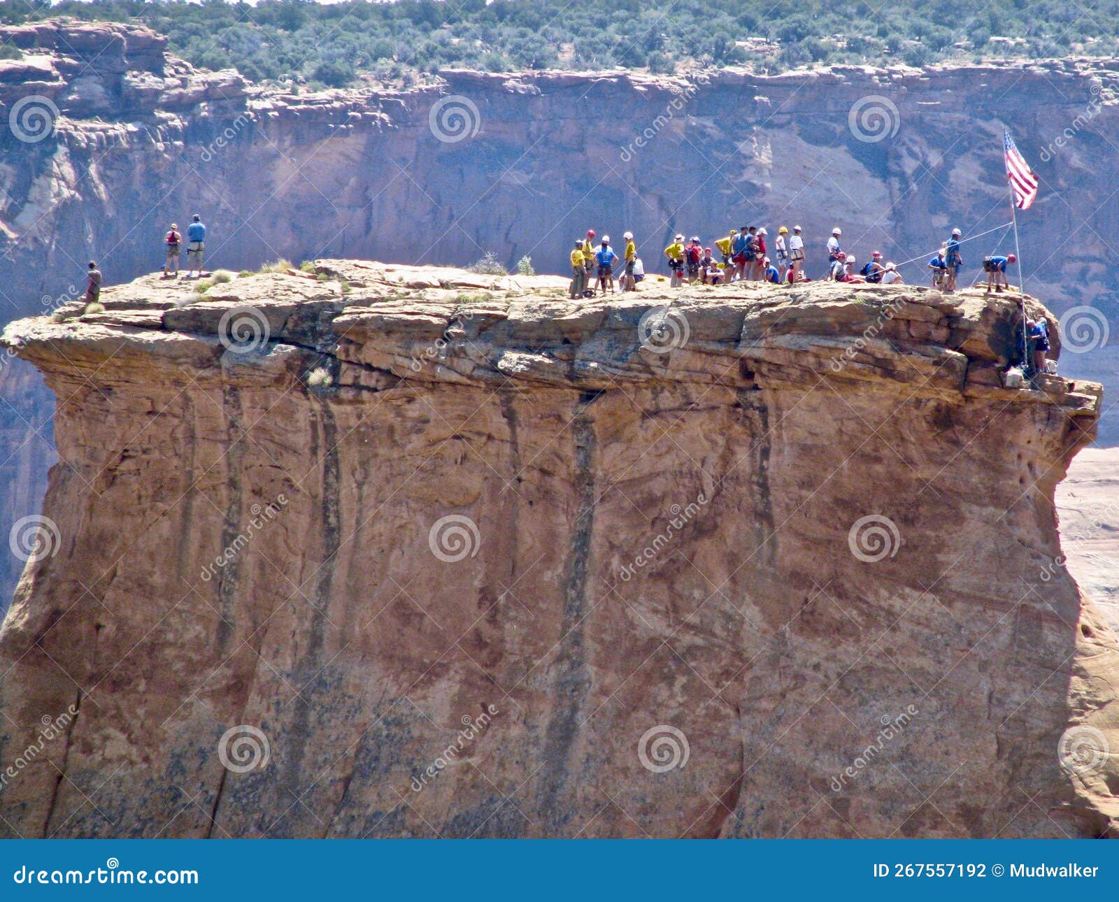 Climbing Independence Monument on the 4th Stock Photo - Image of ...