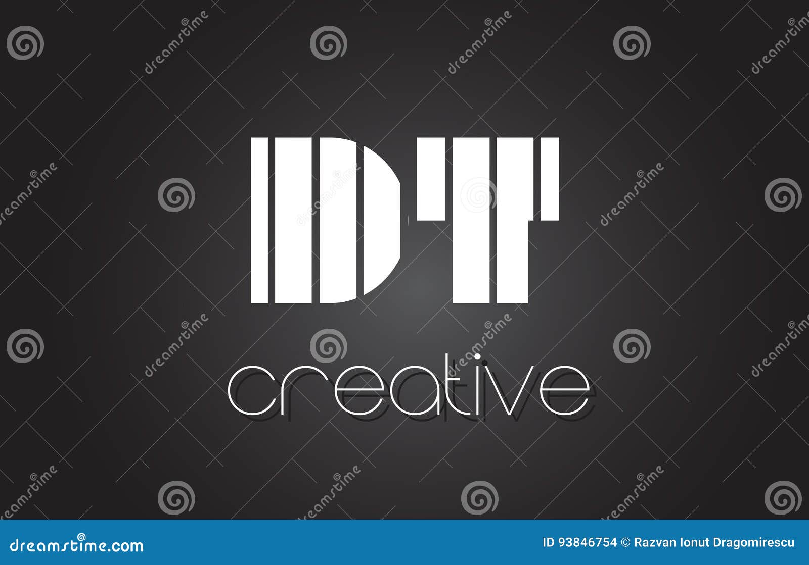 DT D T Letter Logo Design with White and Black Lines. Stock Vector ...